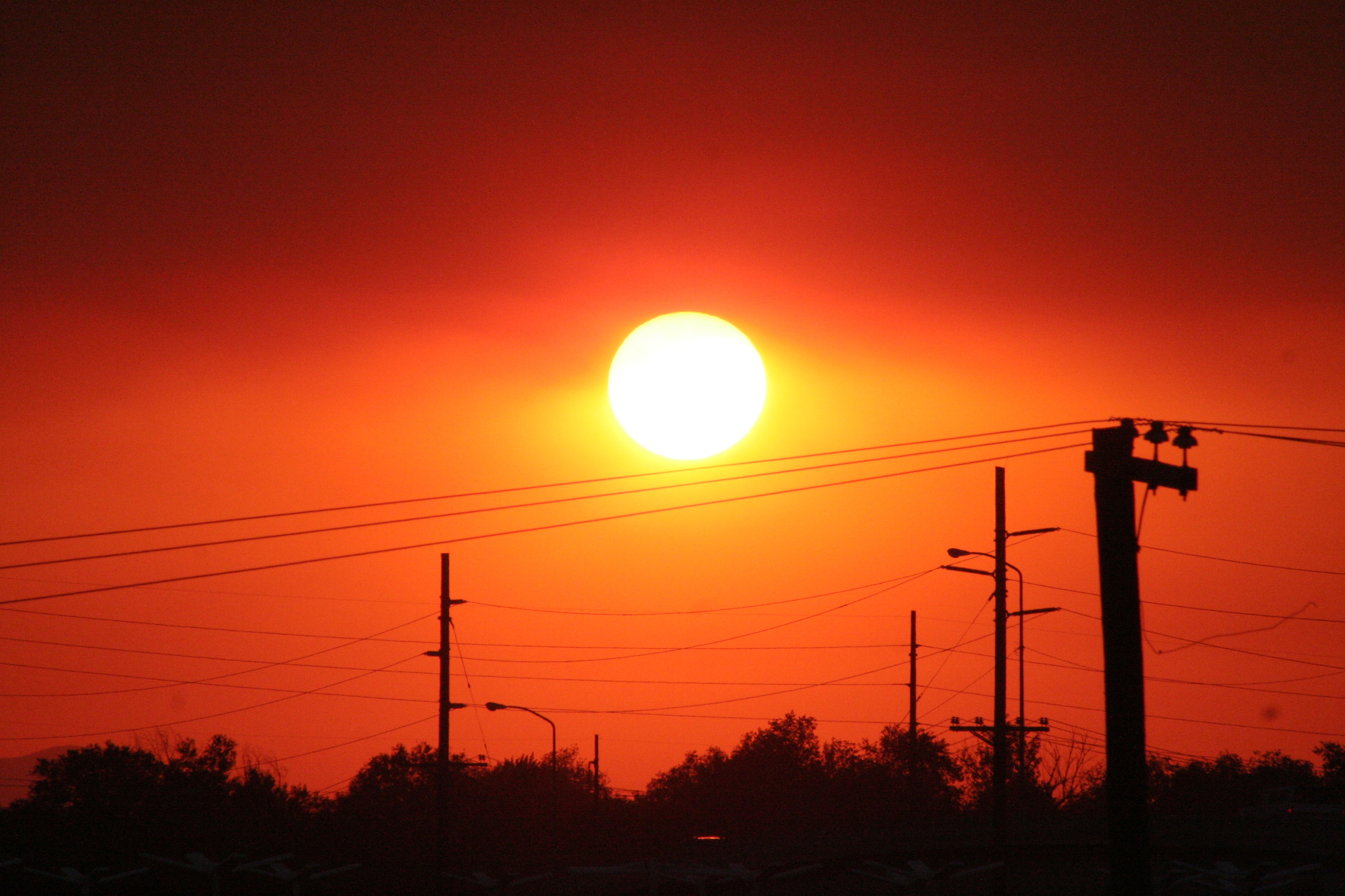 Sunset Sun Smoky Air Salt Lake city free image download