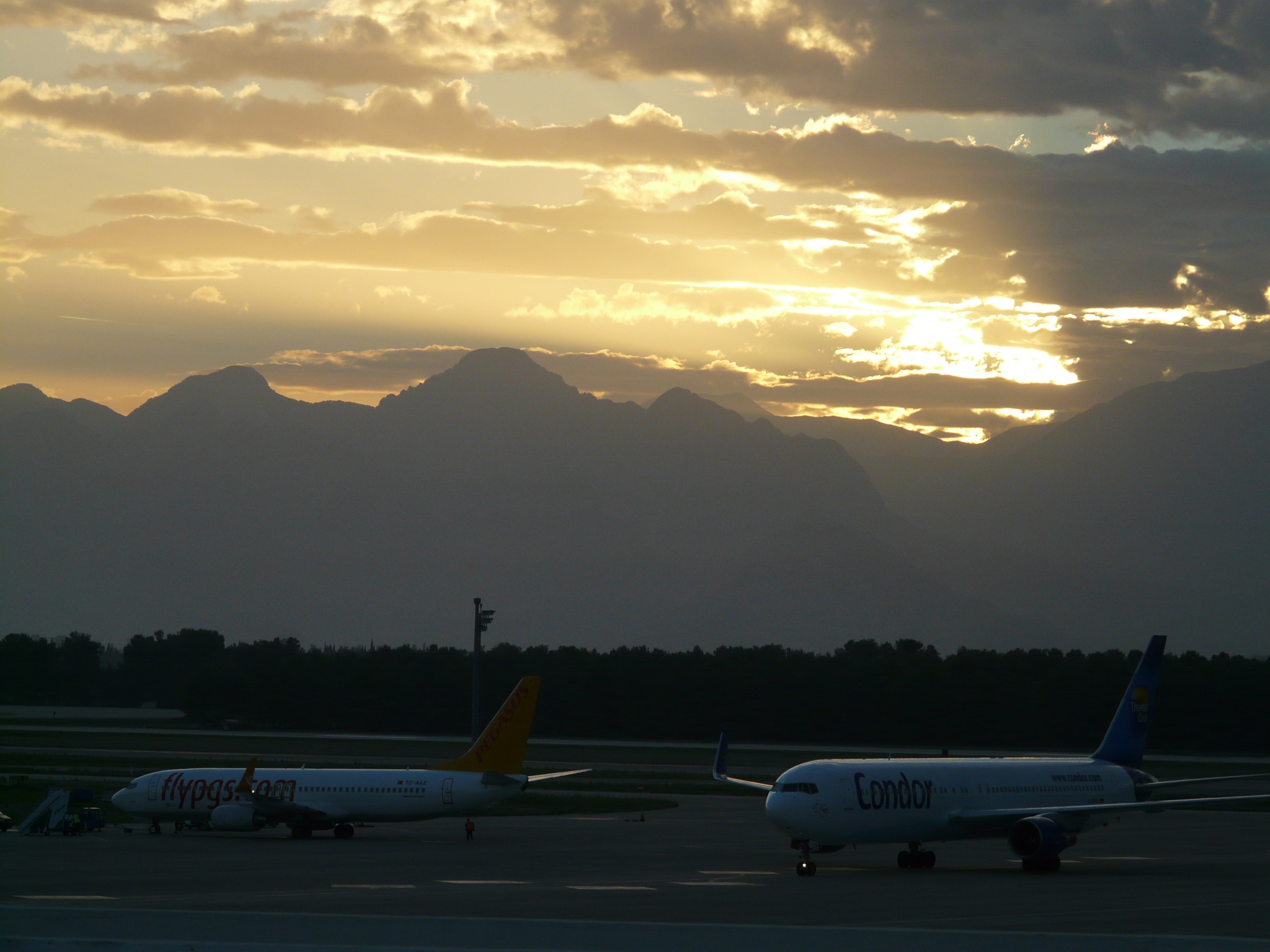 Airport Aircraft Sunset free image download