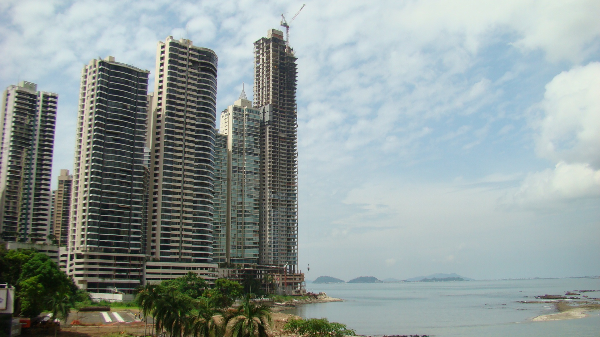 Buildings on Beach city view free image download