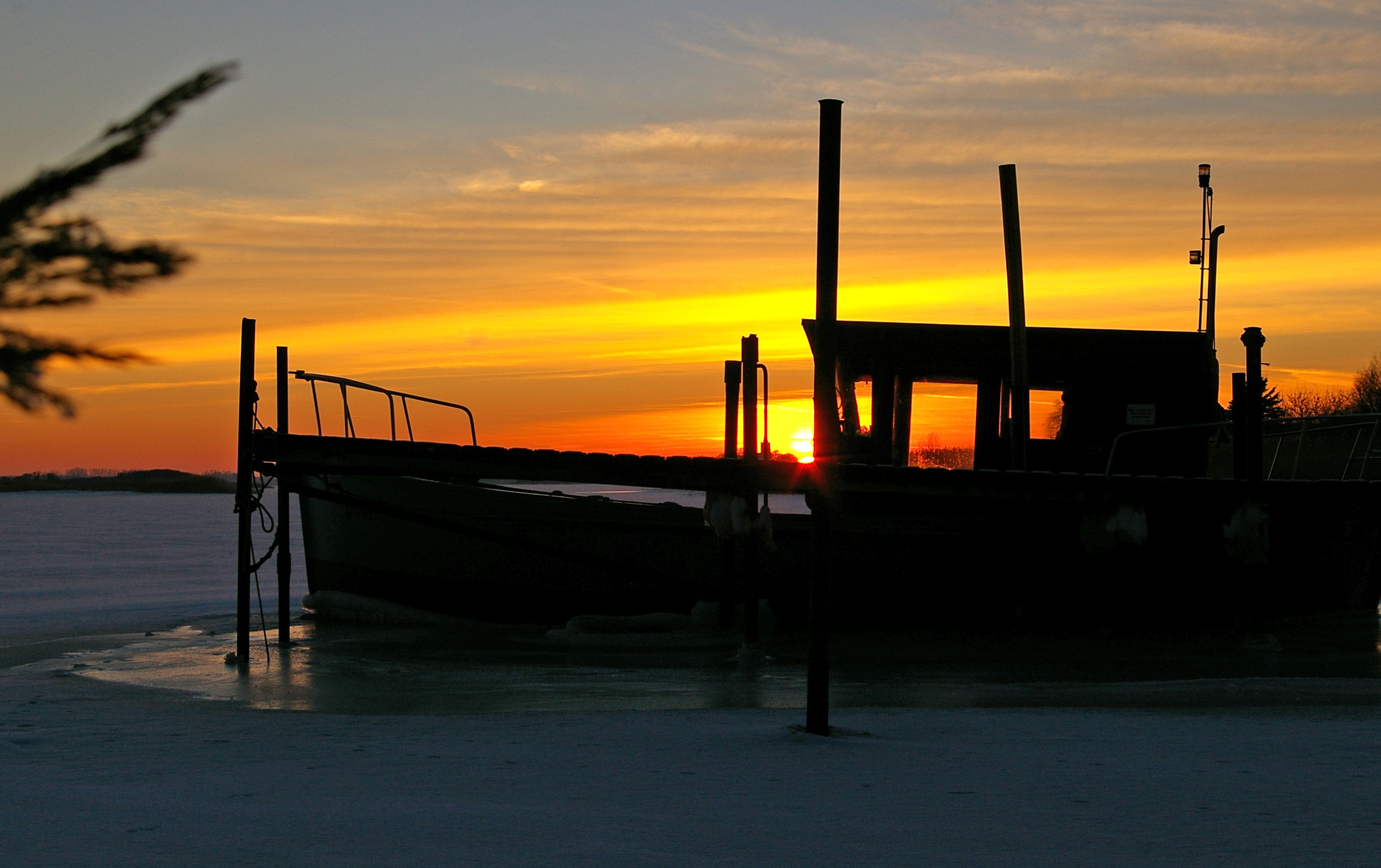 Sunset Winter Evening free image download