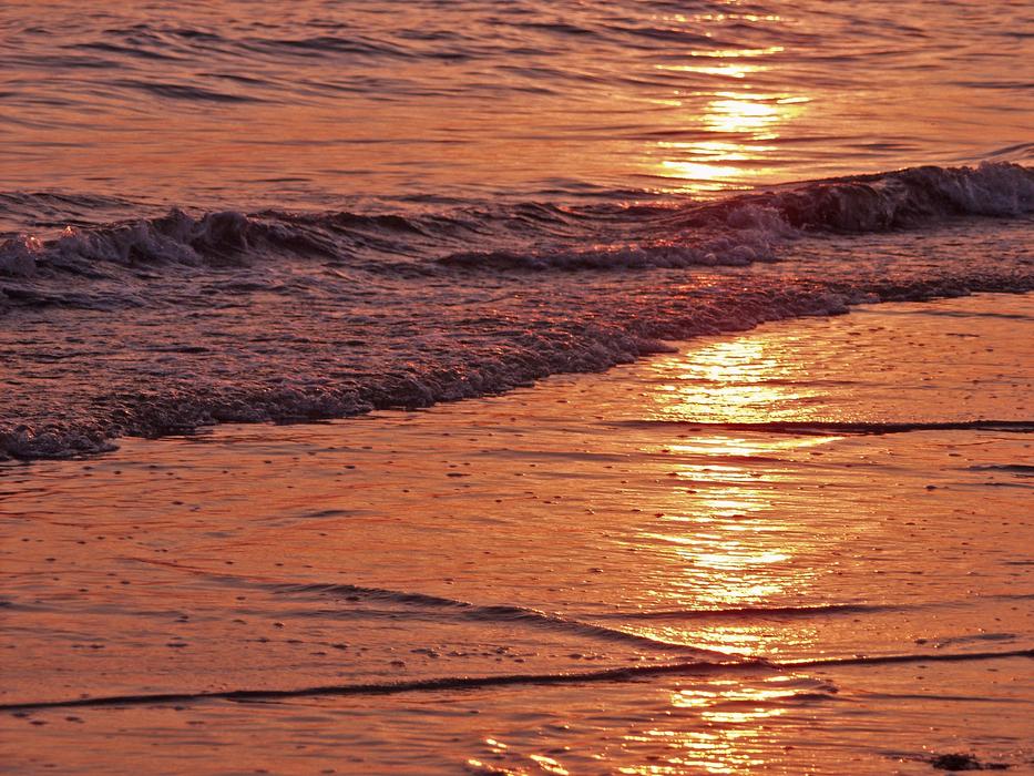 Beach at Afterglow Sunset free image download