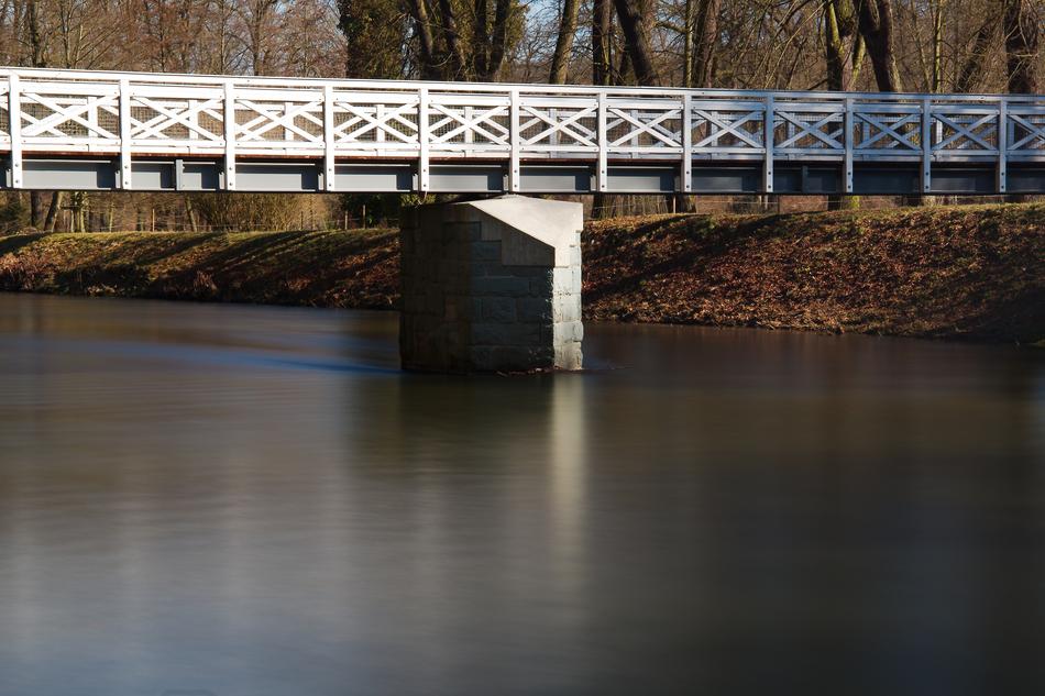 White bridge with a lake free image download