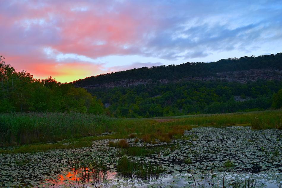 Pond Sunset Sky free image download