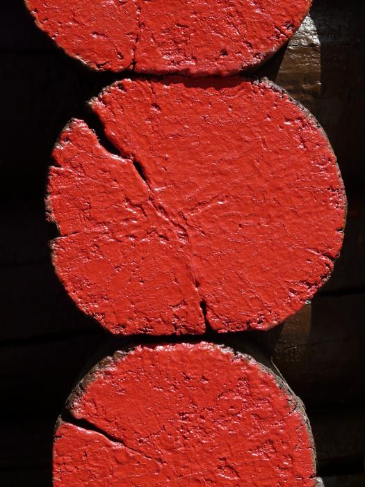 Red paint on logs free image download