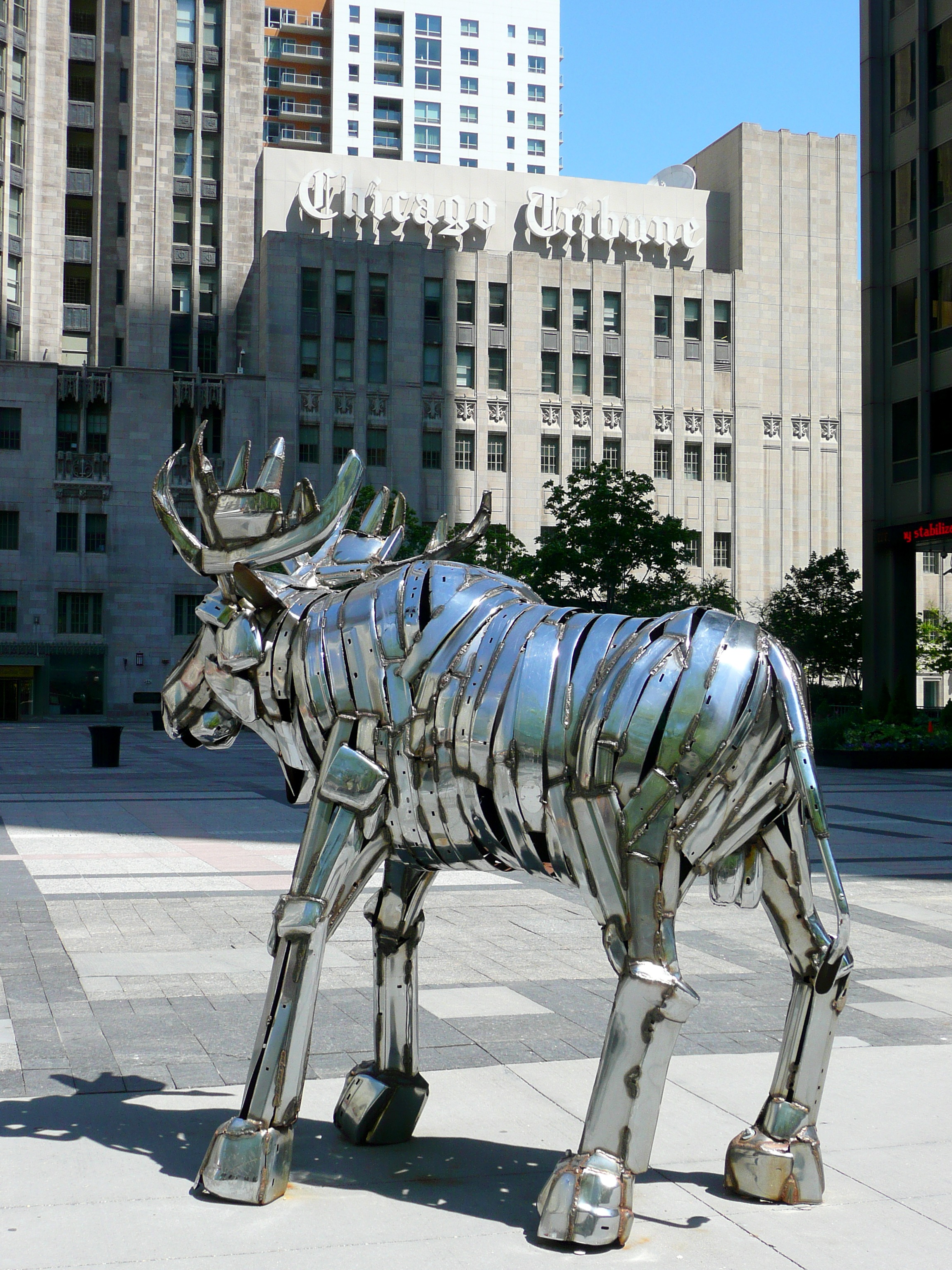 Metal Moose Art statue free image download