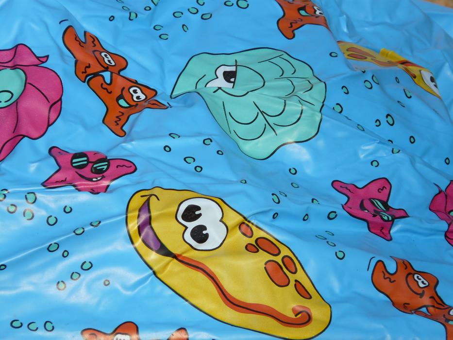 Colorful plastic wrap with underwater creatures free image download