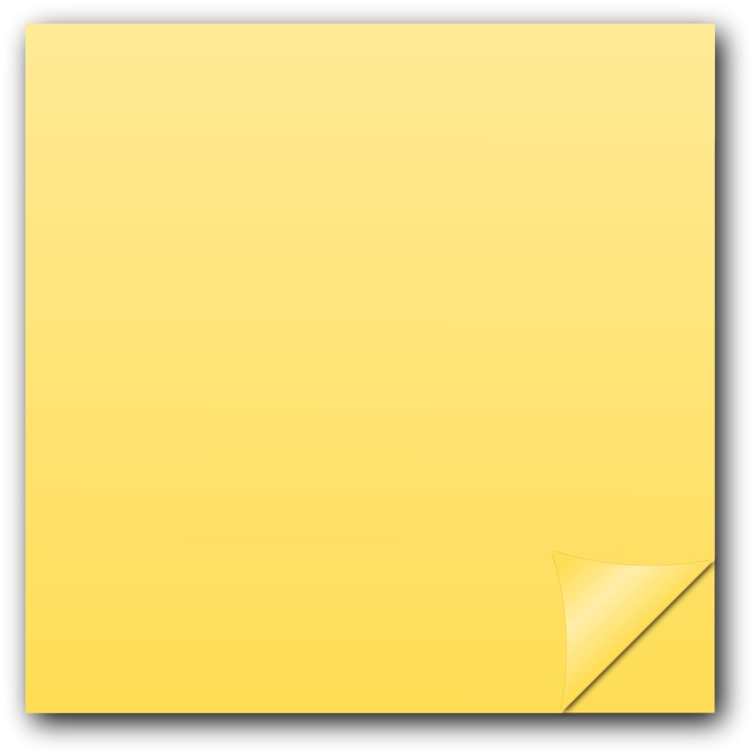 Yellow sticky note with fold, clipart free image download