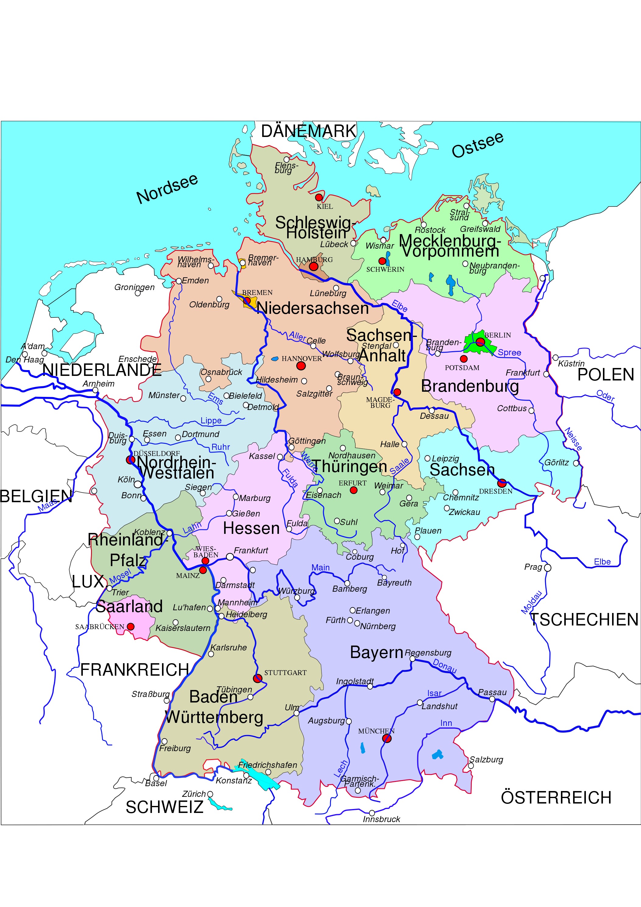 Europe, Germany map free image download