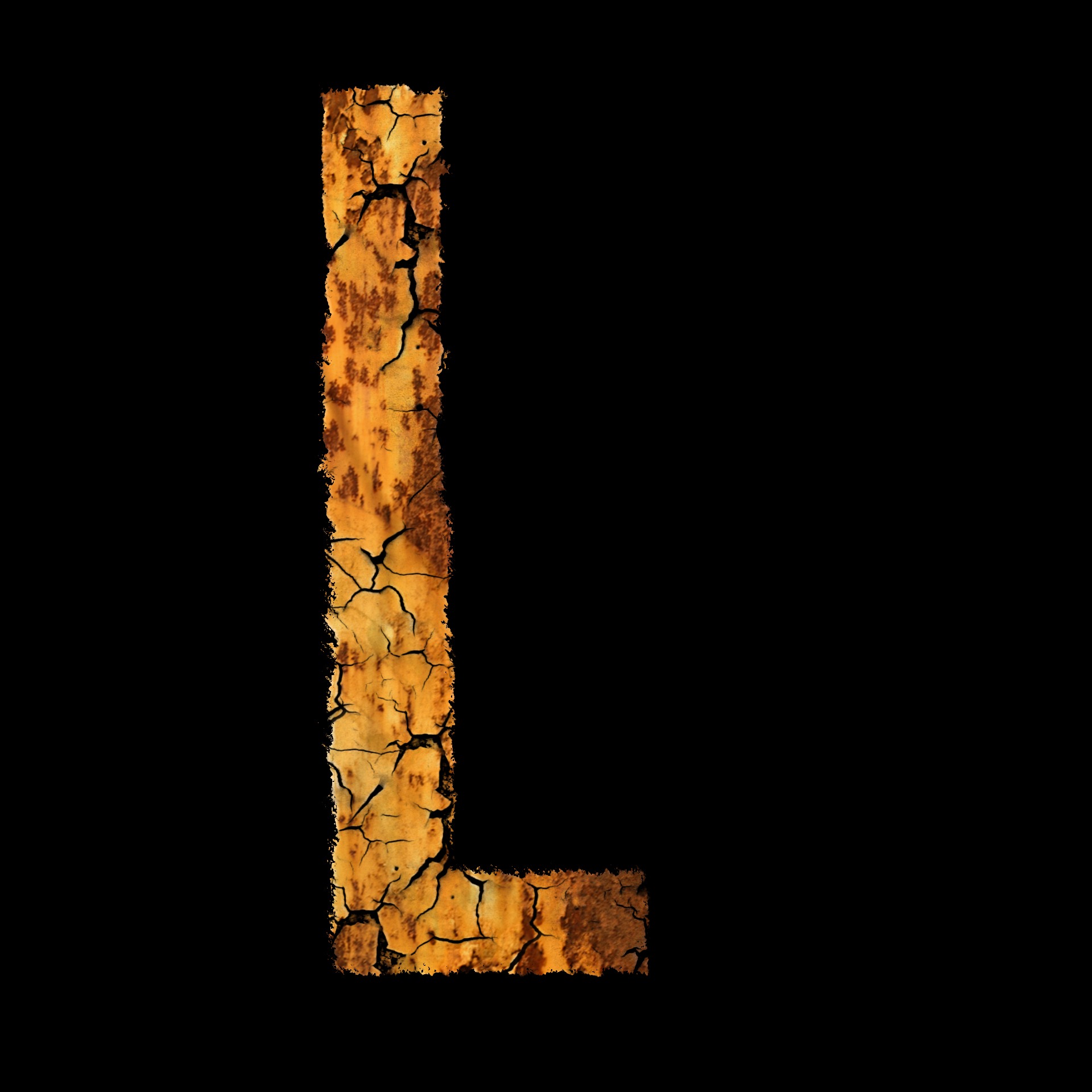 L Letter Rust Font free image download