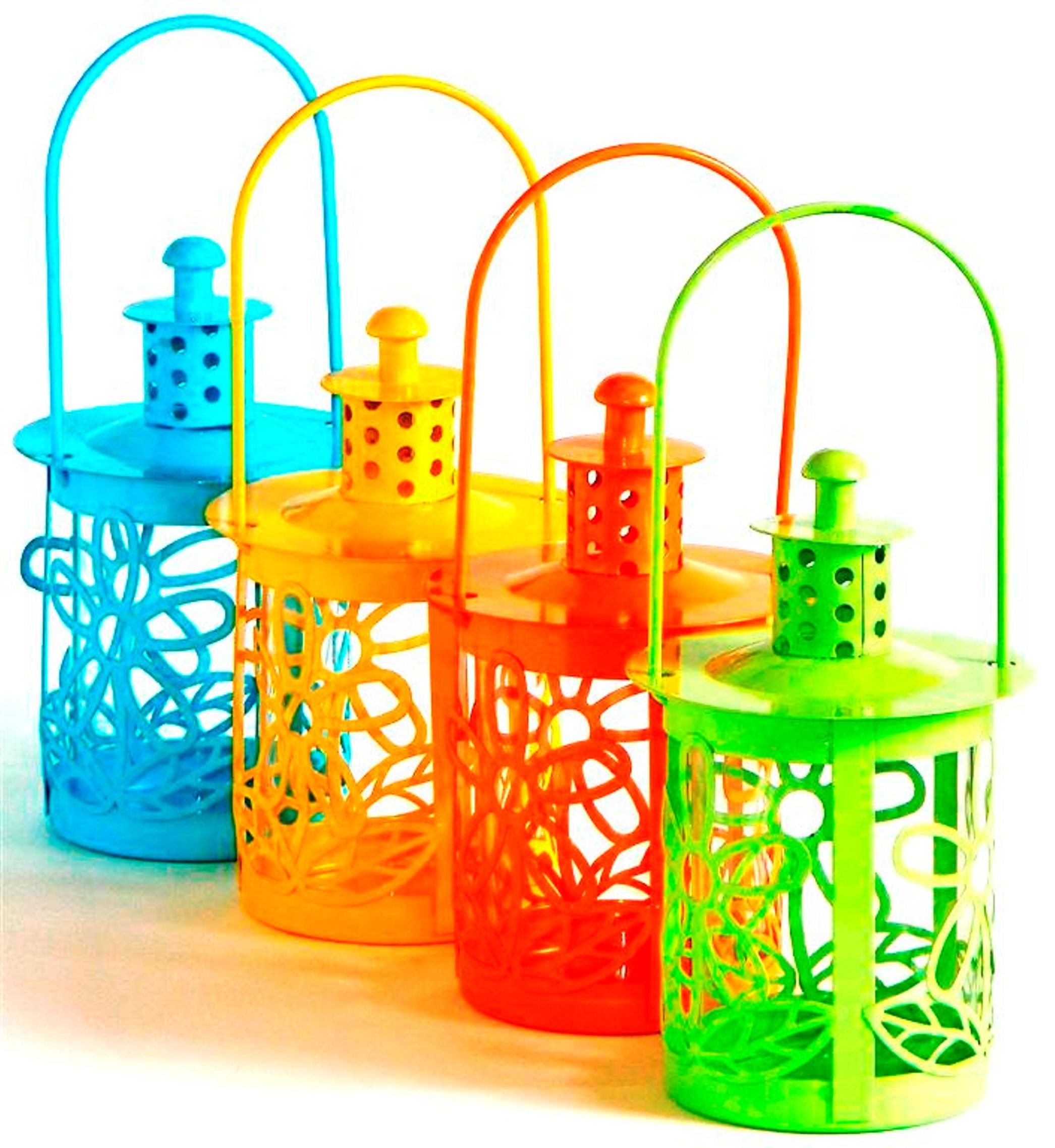 Colorful garden candlesticks free image download