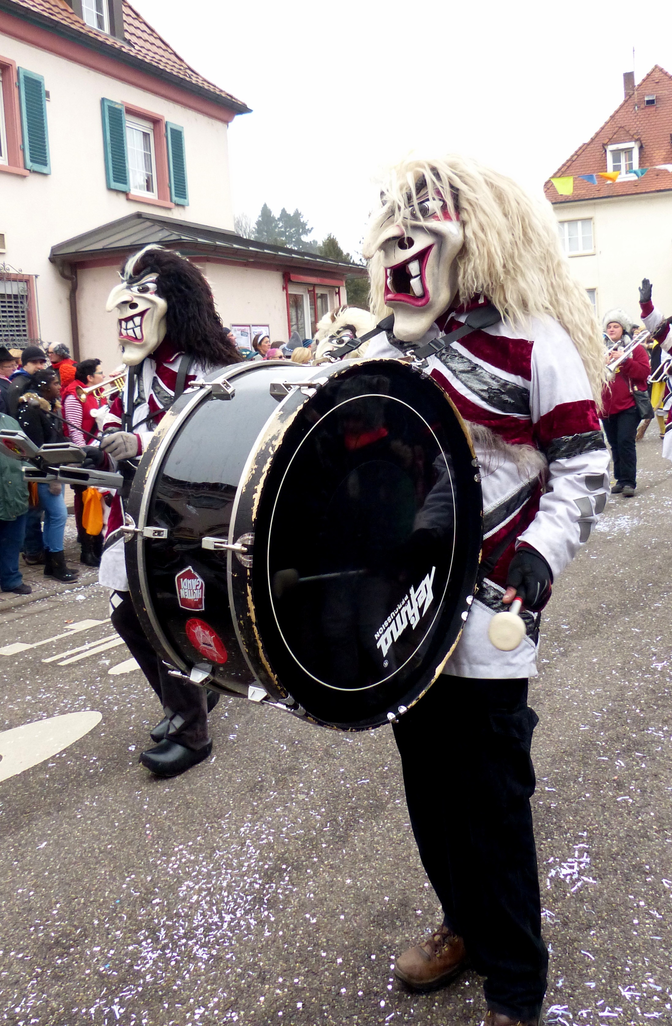 Man in a mask with a drum free image download
