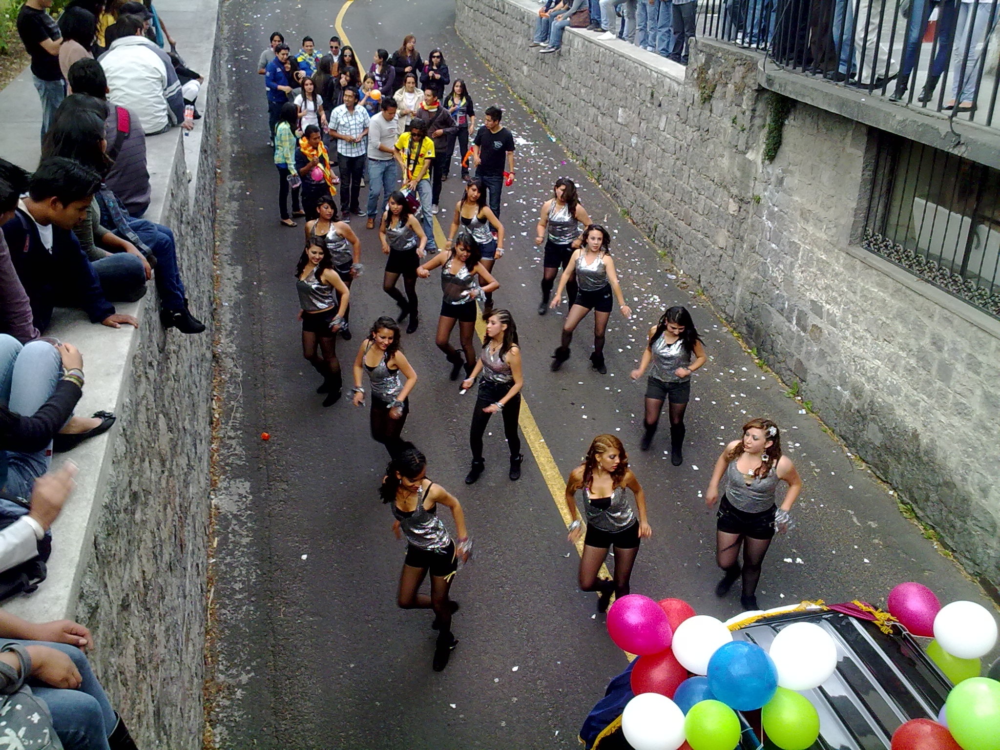 Parade with dancing girls free image download