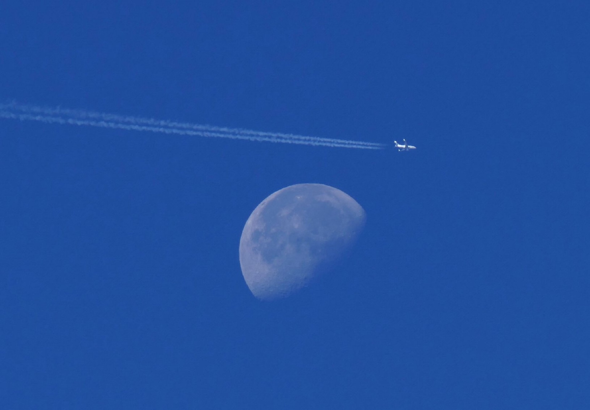 Moon Airplane Night free image download