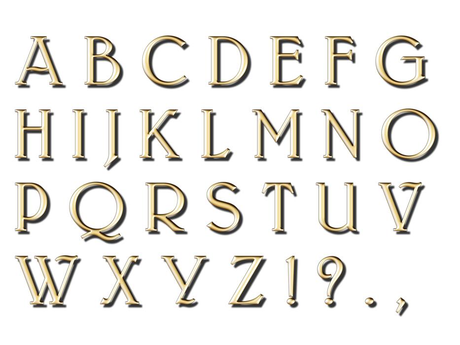 Letters gold classic alphabet a b free image download