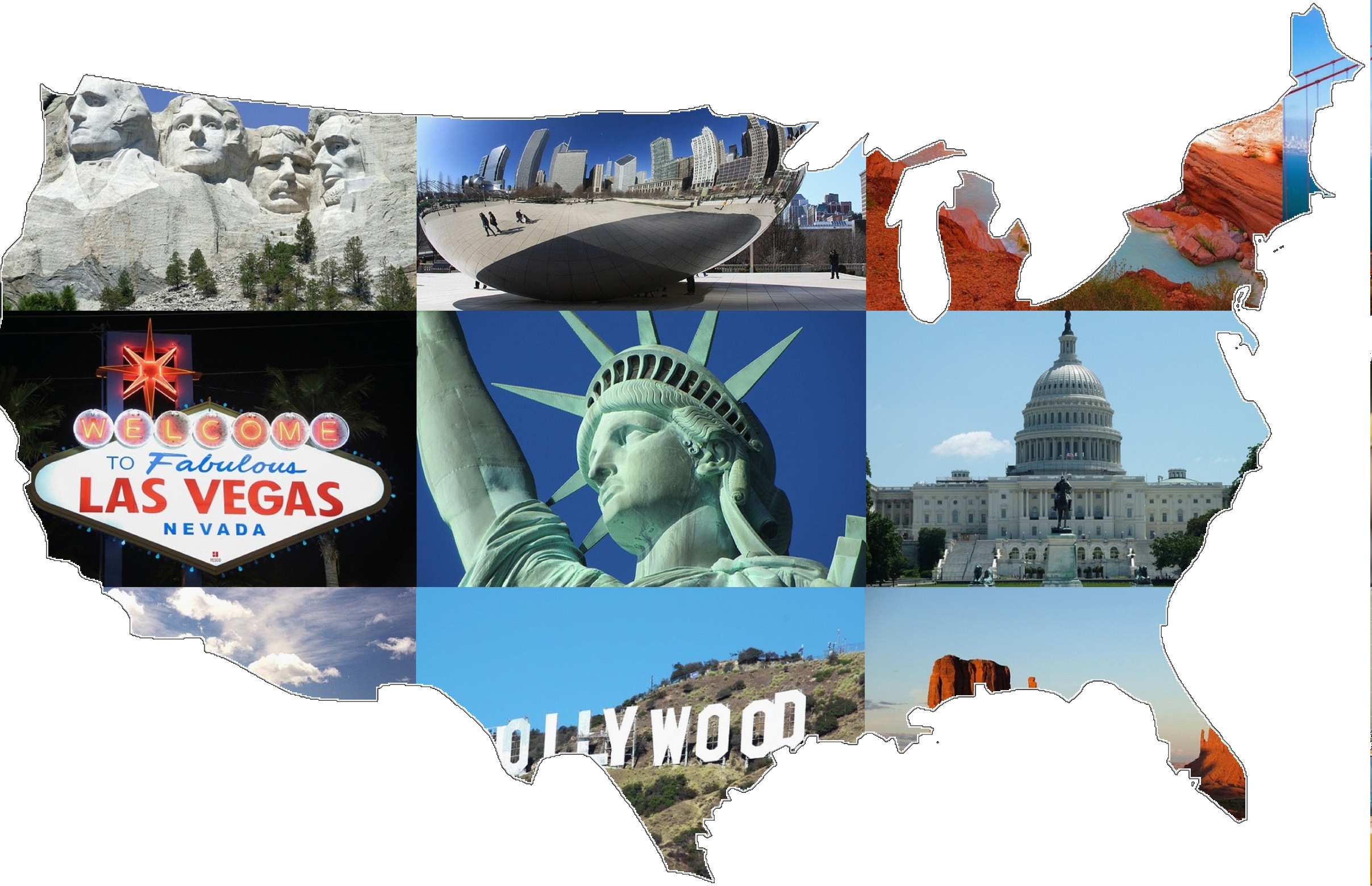 Usa map places spots america free image download