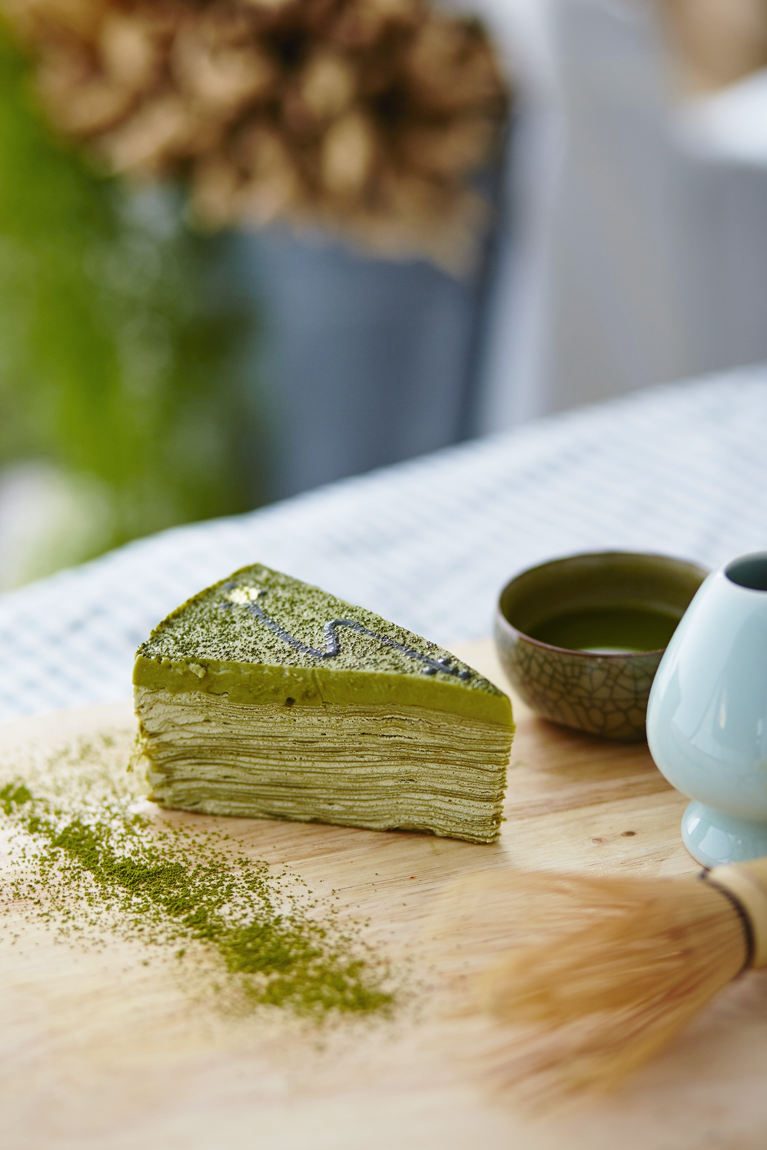 Matcha Mille Crepe Cake free image download