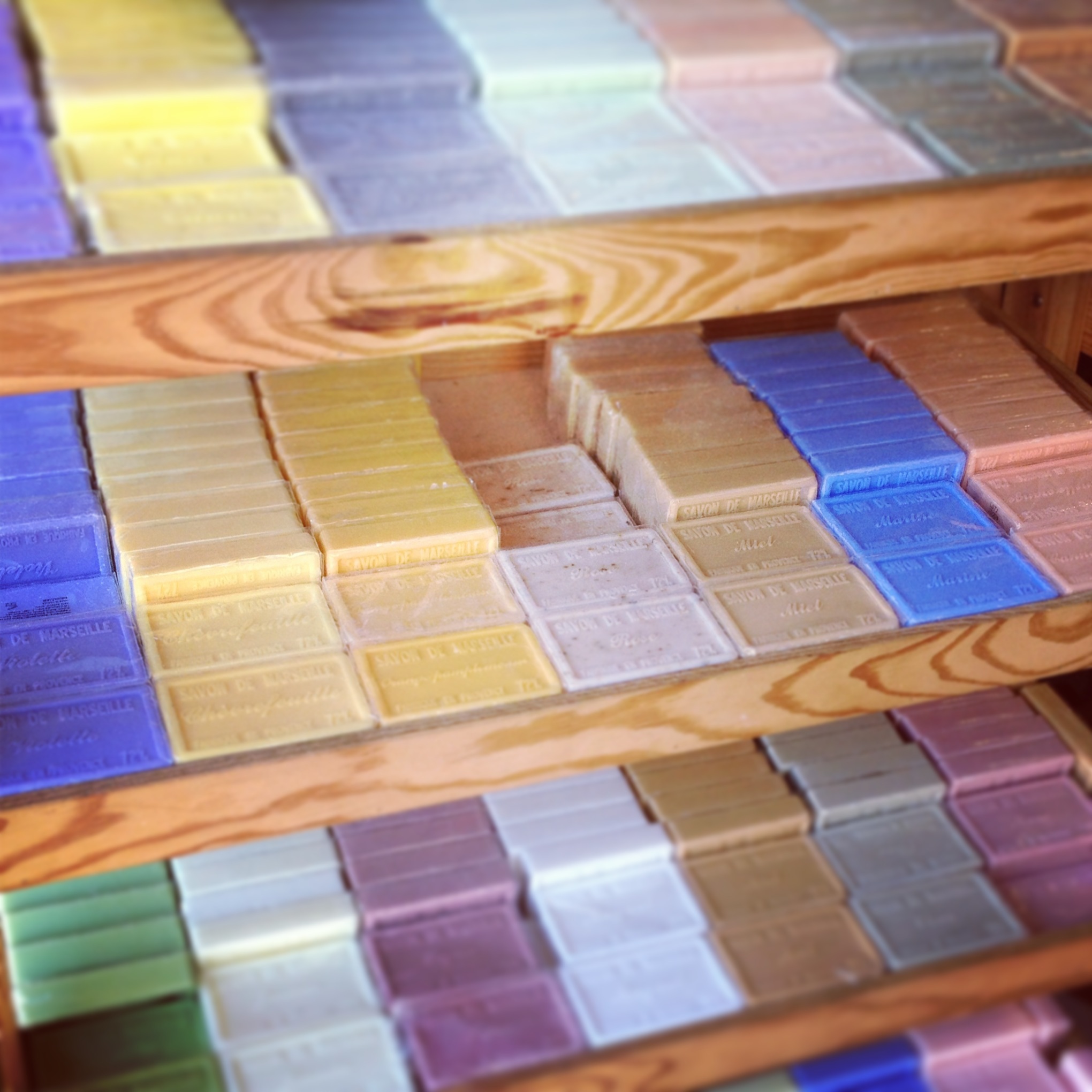 Counter with different colored soaps free image download