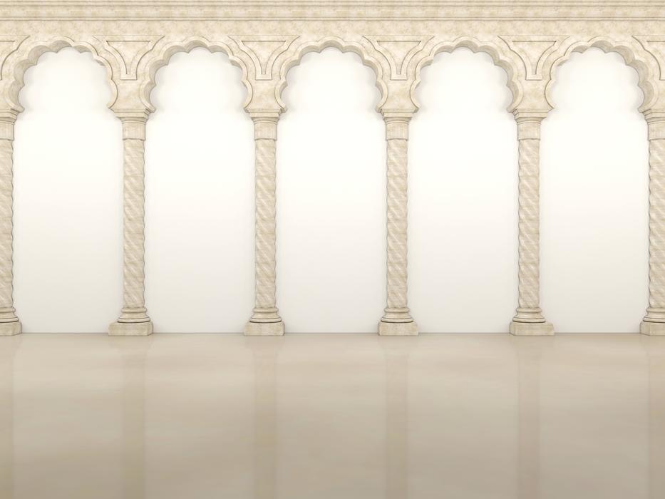 Oriental style marble colonnade, muslim architecture free image download