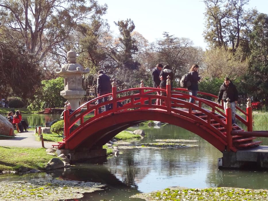 Red Bridge Garden Lake Japanese free image download