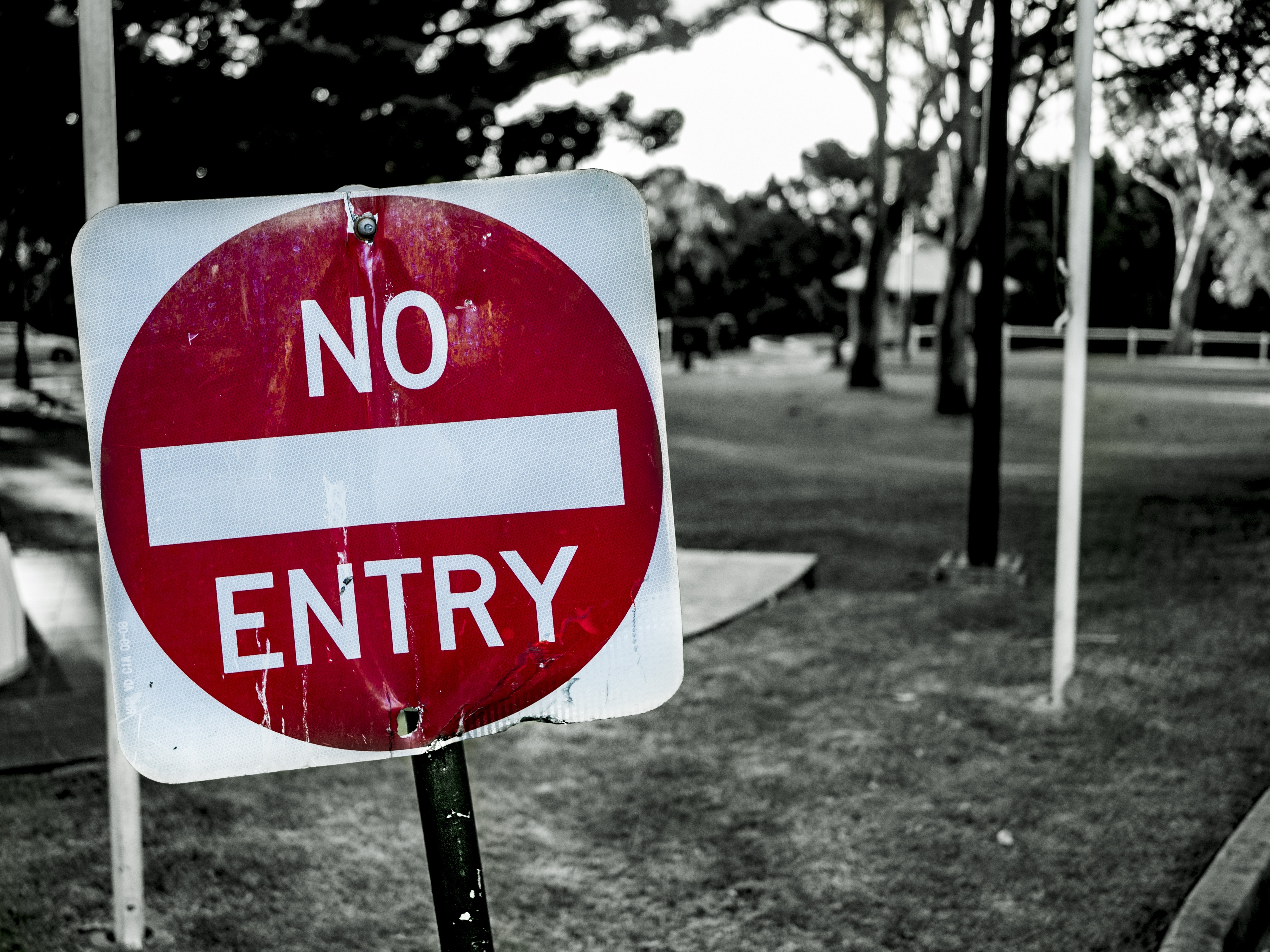 Dark Selective Color No Entry free image download