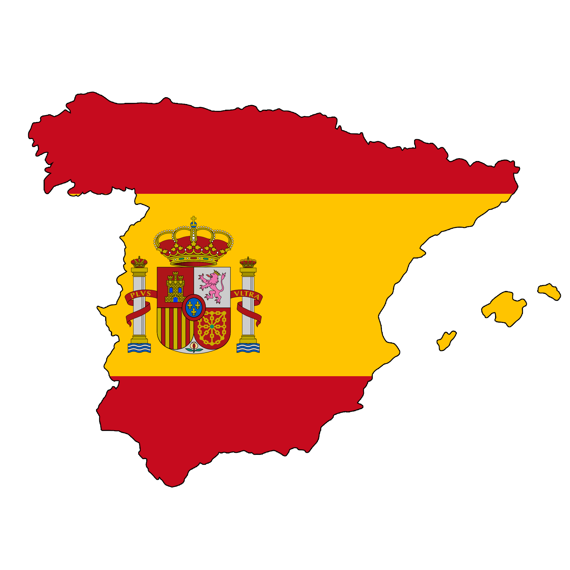 Spain map flag contour borders free image download