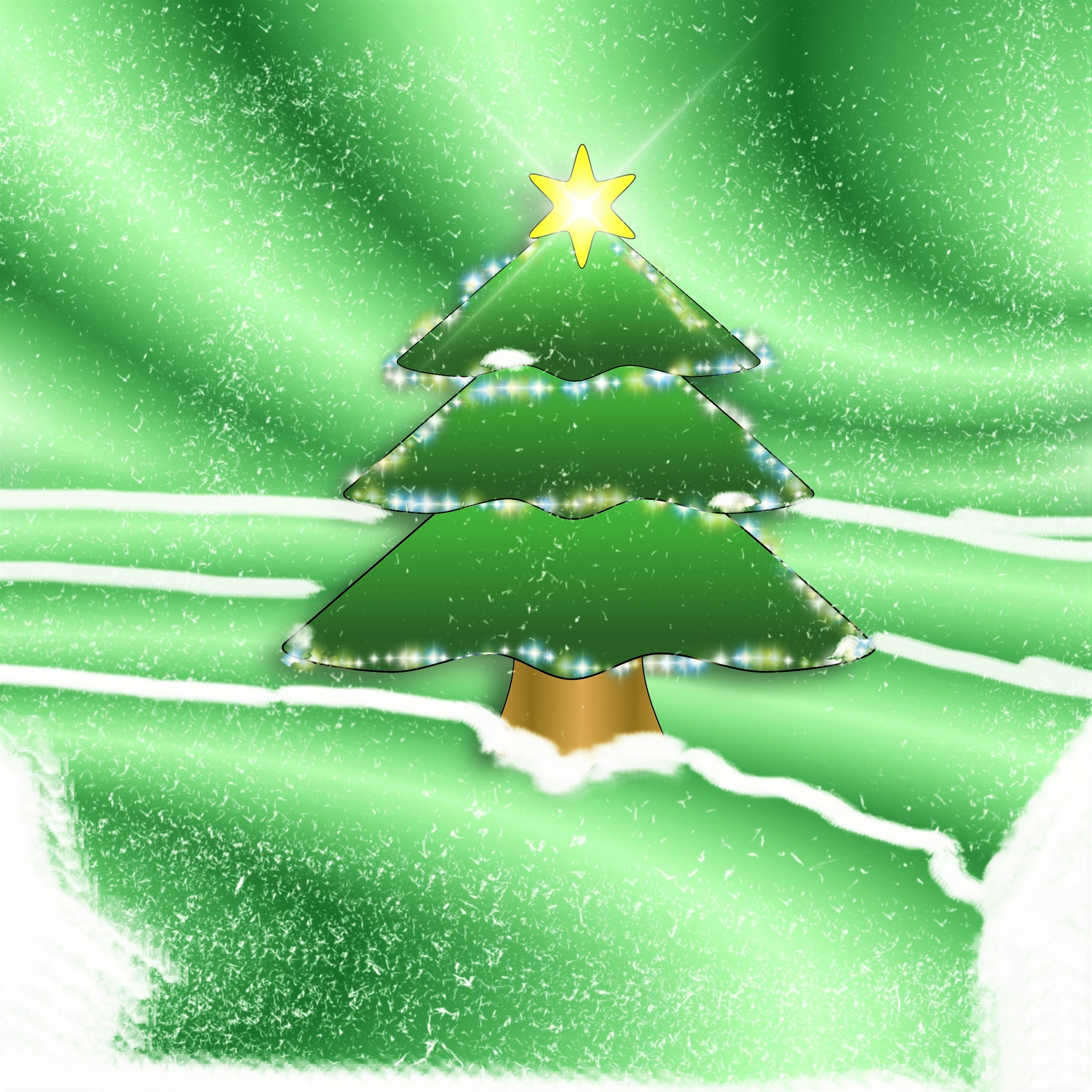 Fir tree star snow christmas free image download