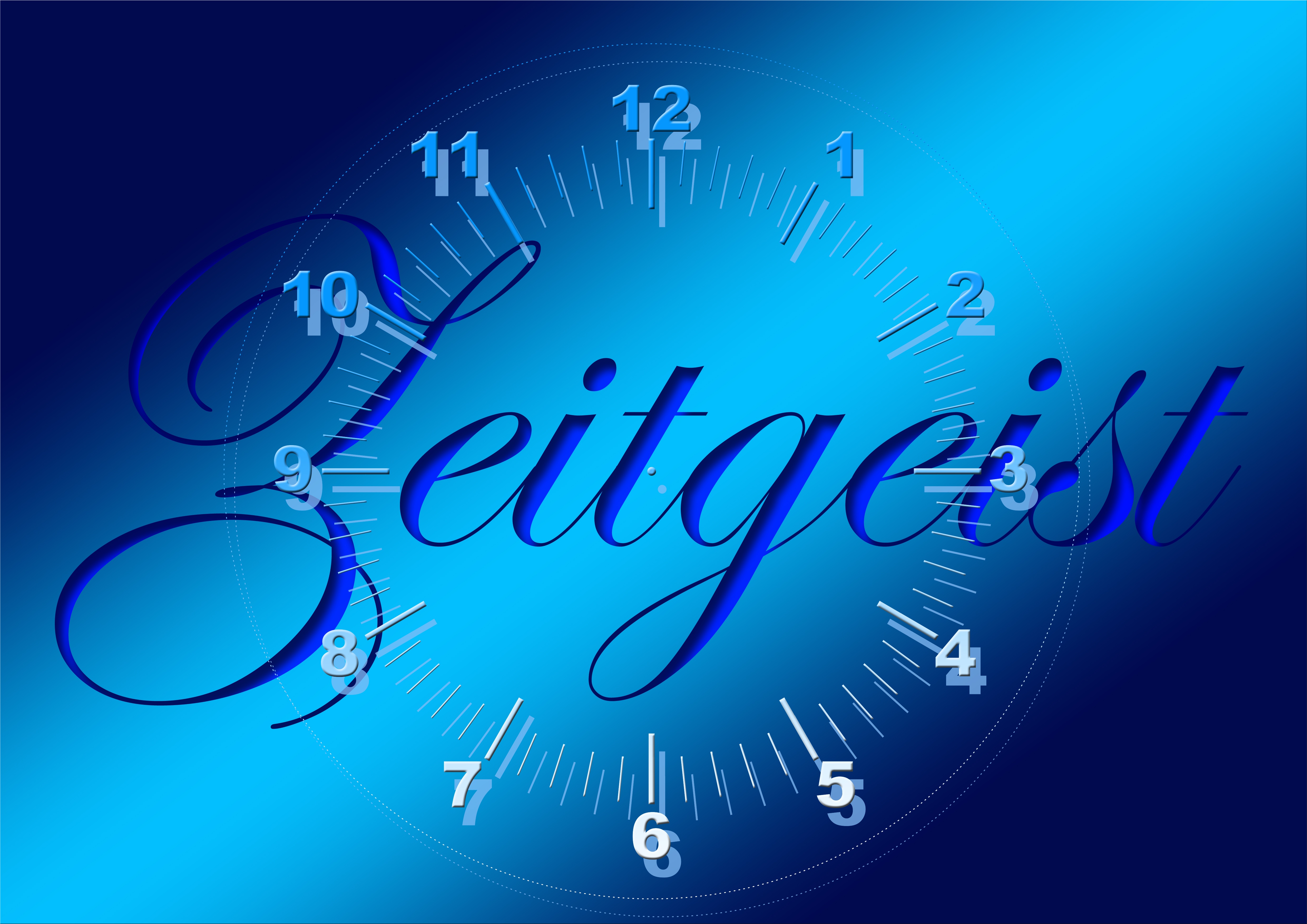 Clock time zeitgeist blue year free image download