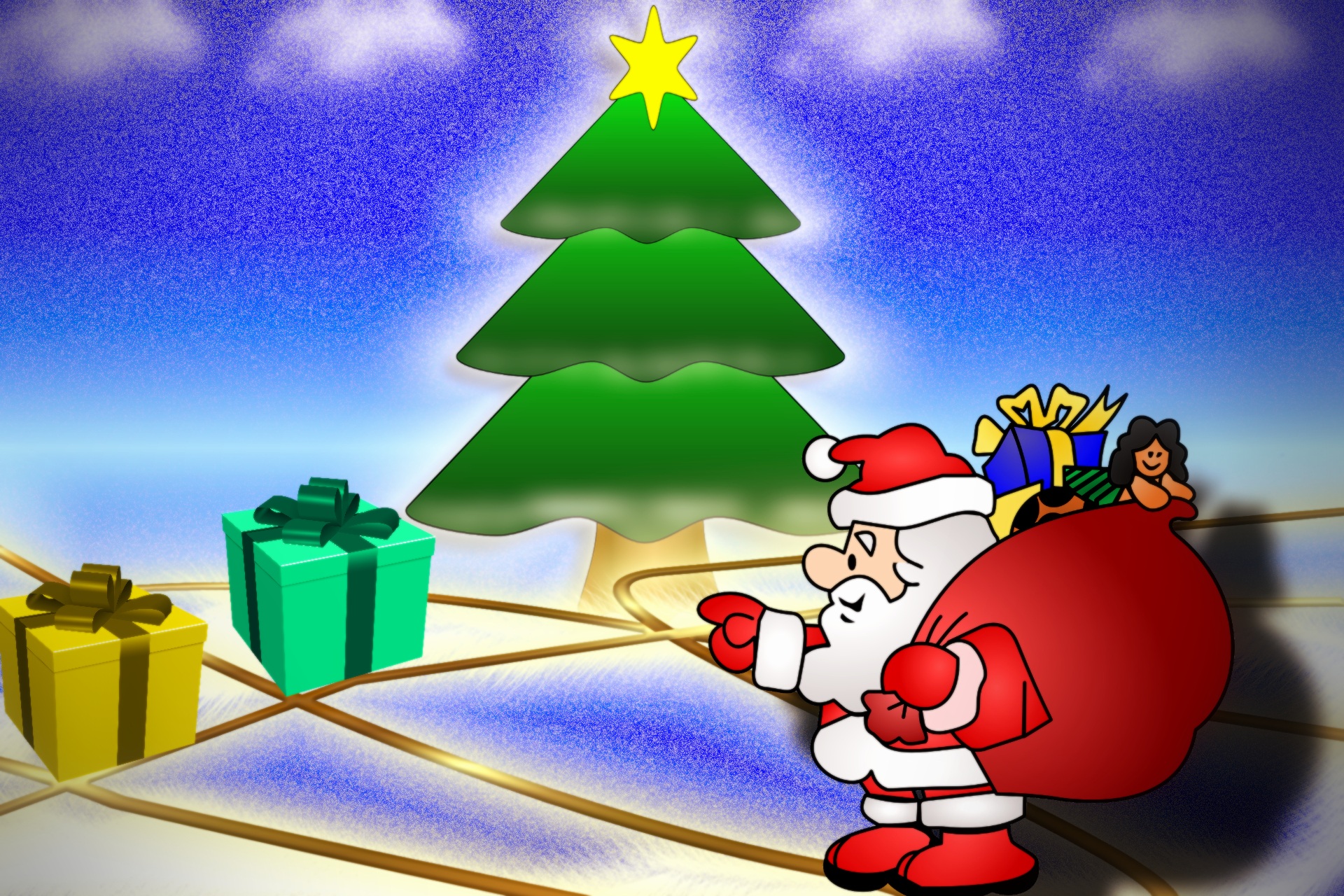 Santa claus fir tree gifts december free image download
