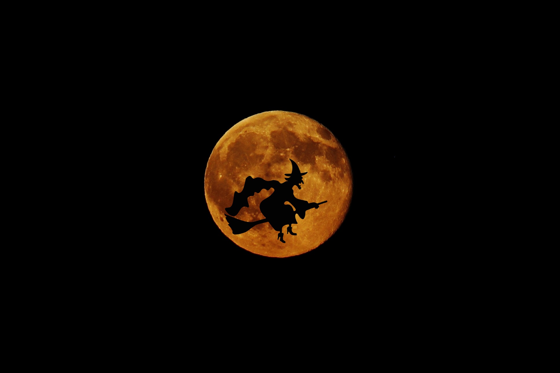 Full moon witch night free image download