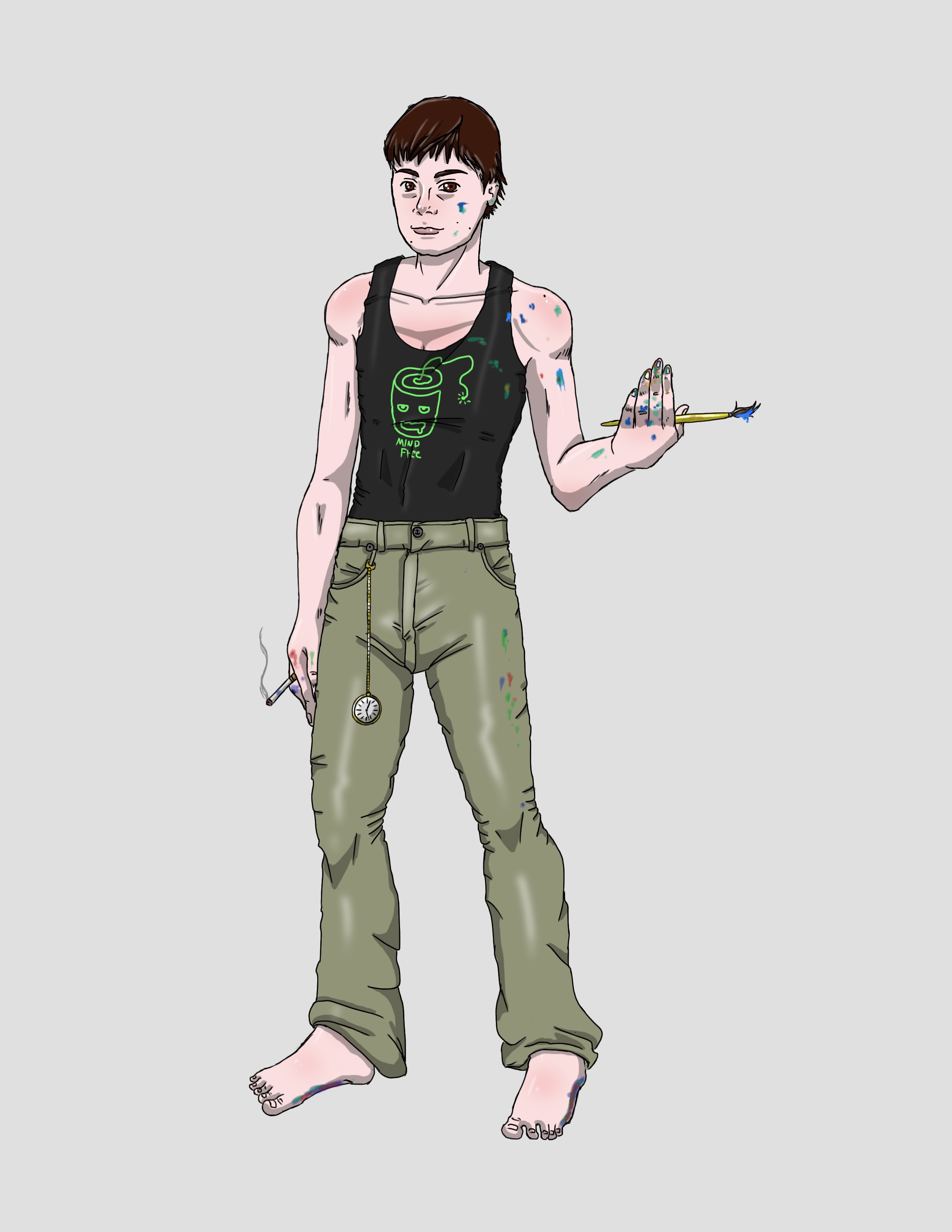 Painter kid ink drawing guy male free image download