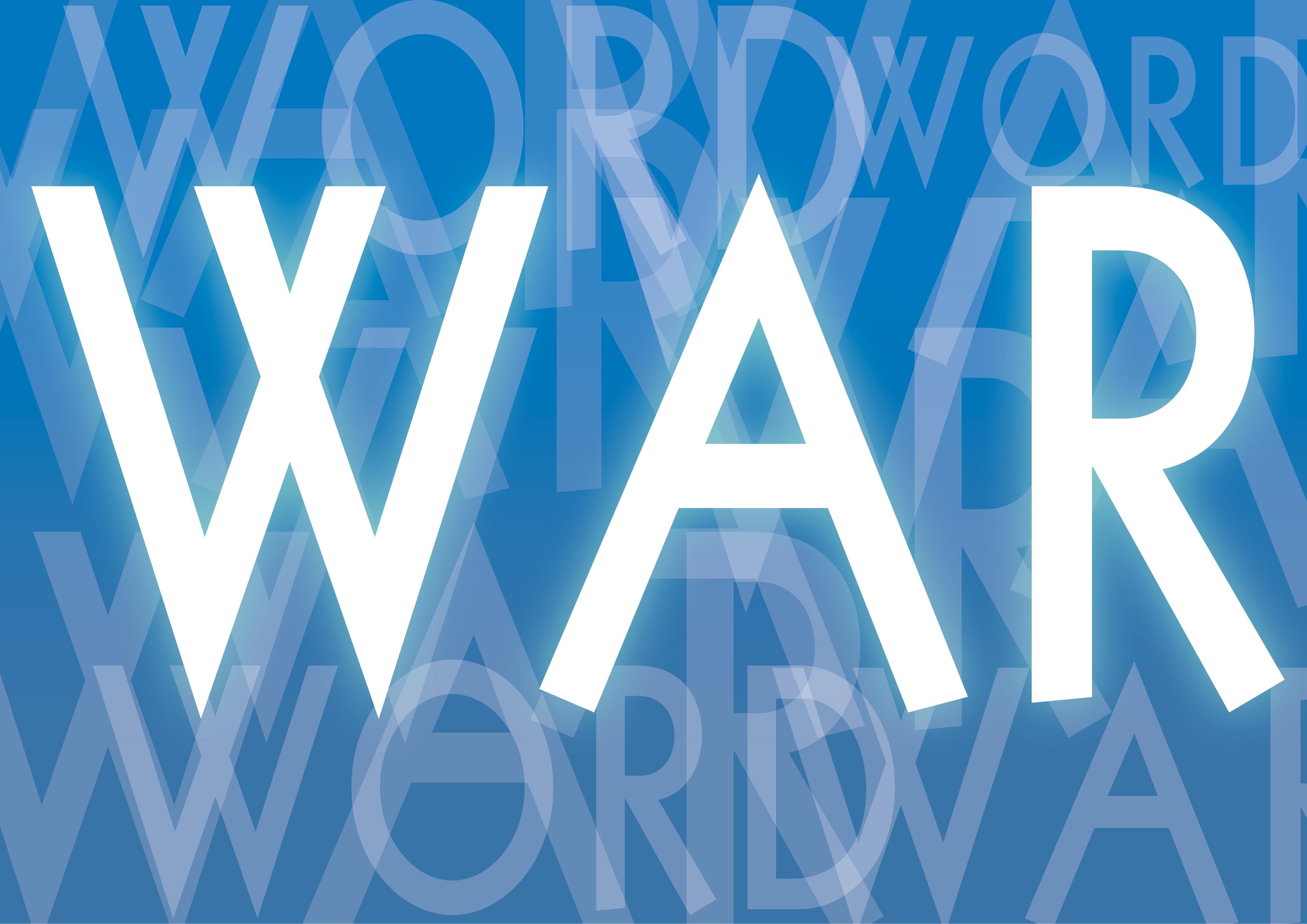 Word war war blue typography free image download