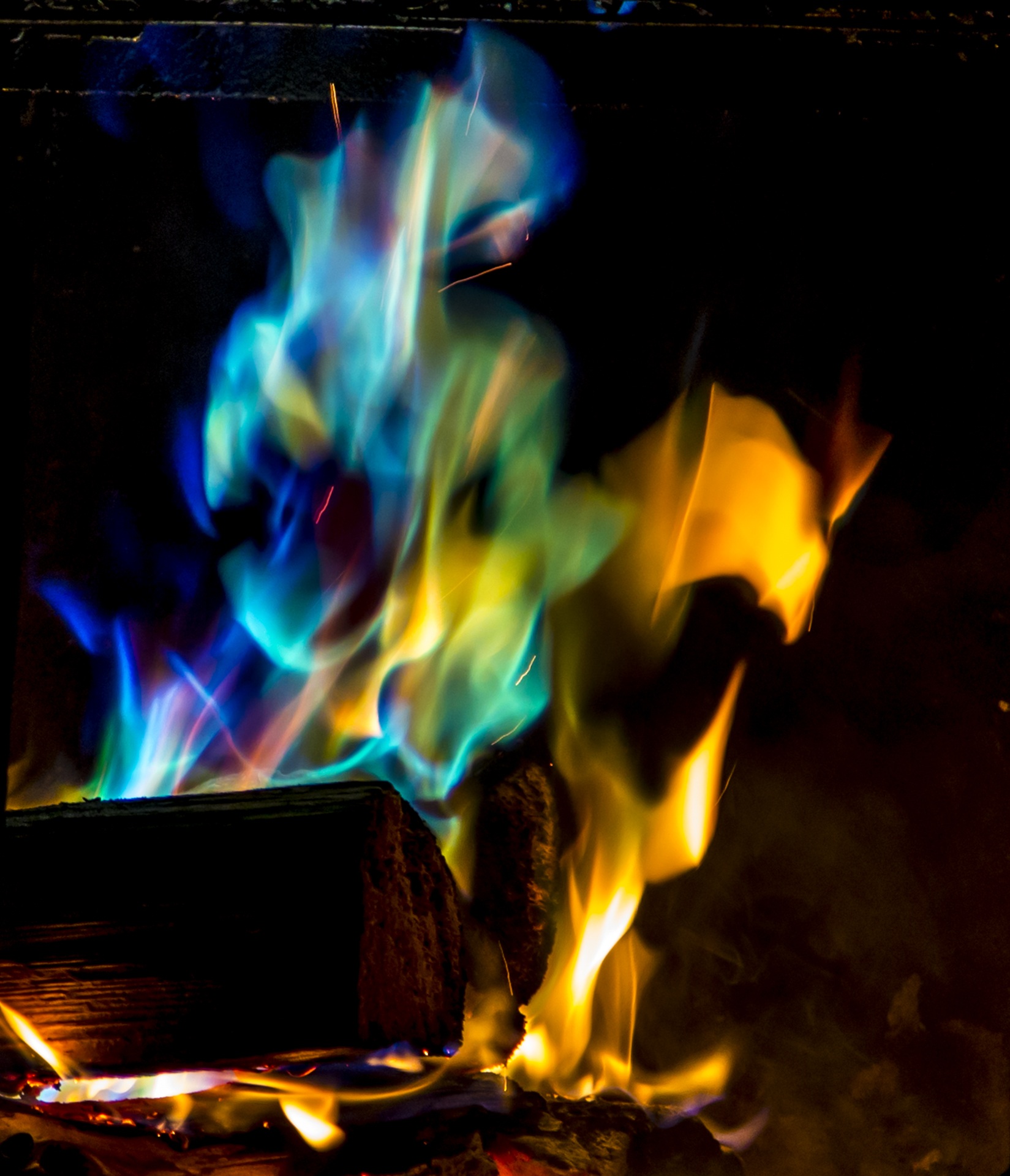 Campfire Colored Flames Firewood free image download