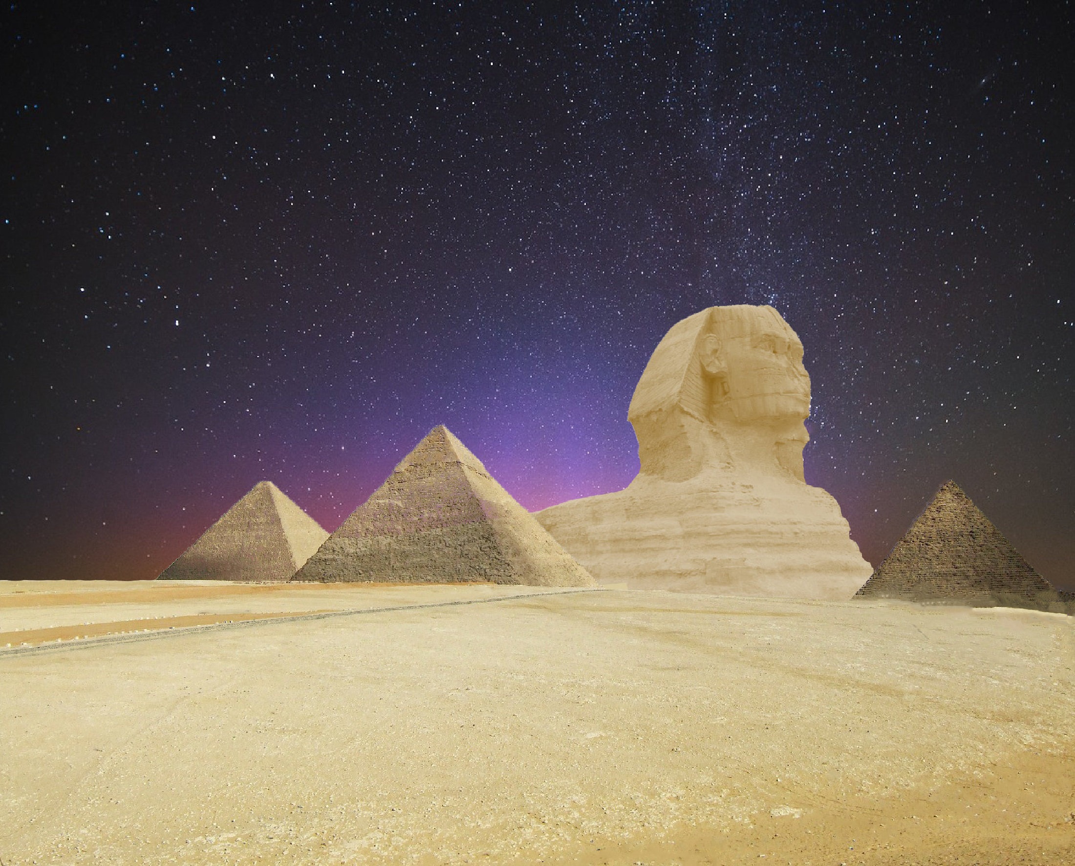 Star night sky pyramids sphinx free image download