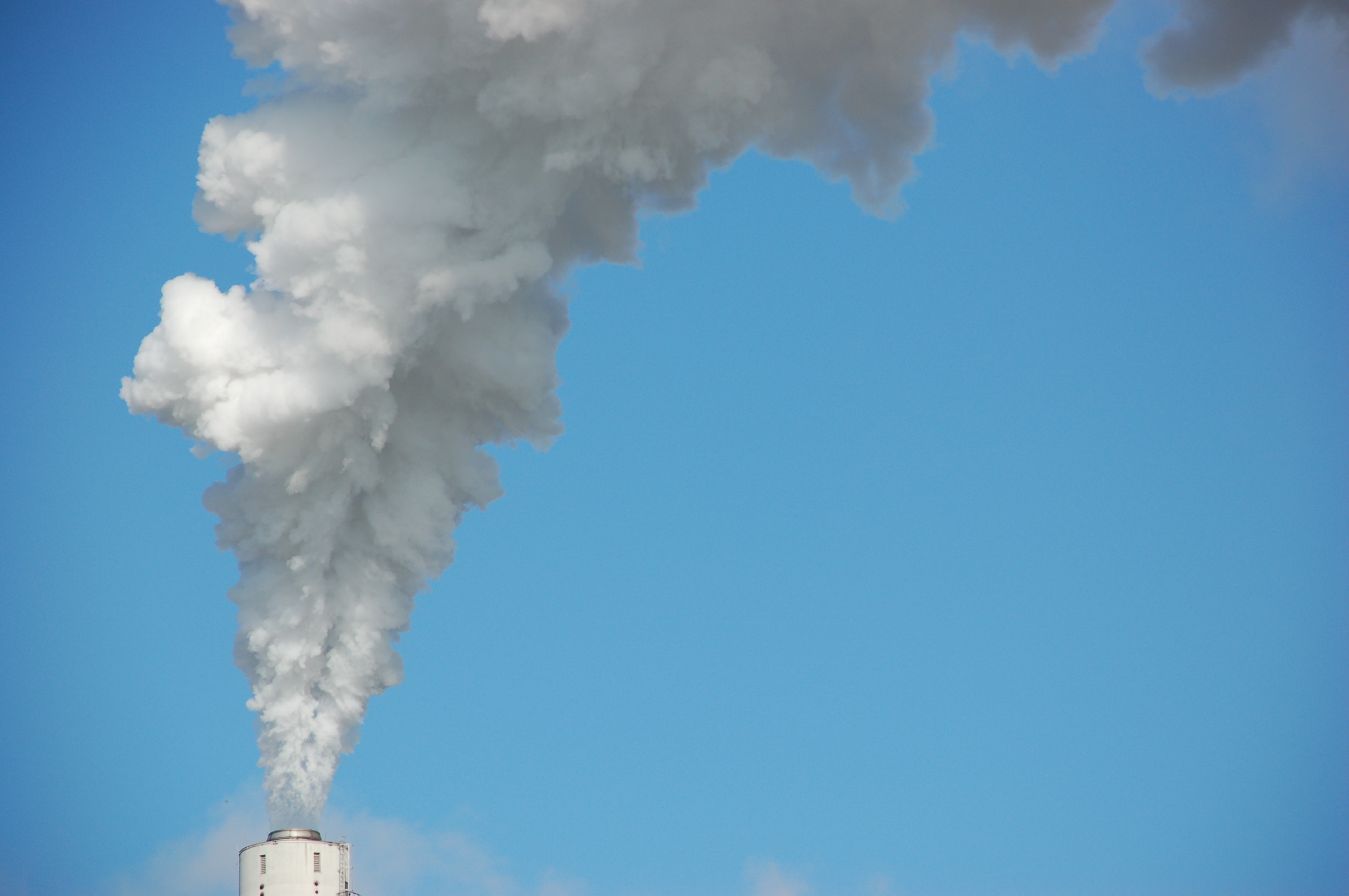 White Smoke Chimney Blue free image download