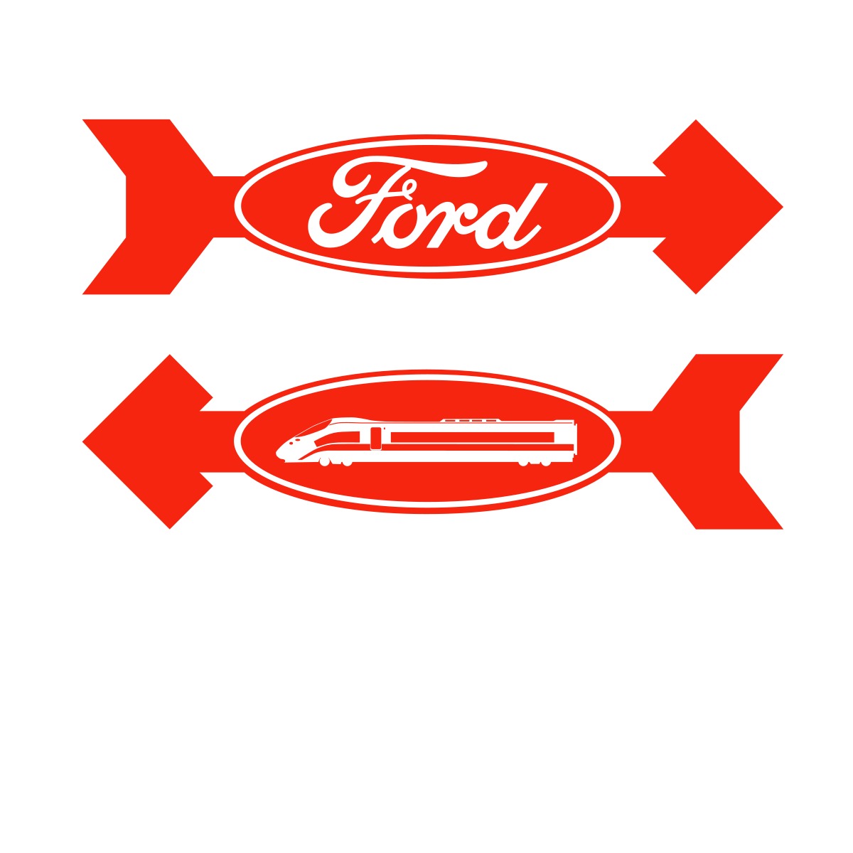 Ford train arrow logo red vector free image download