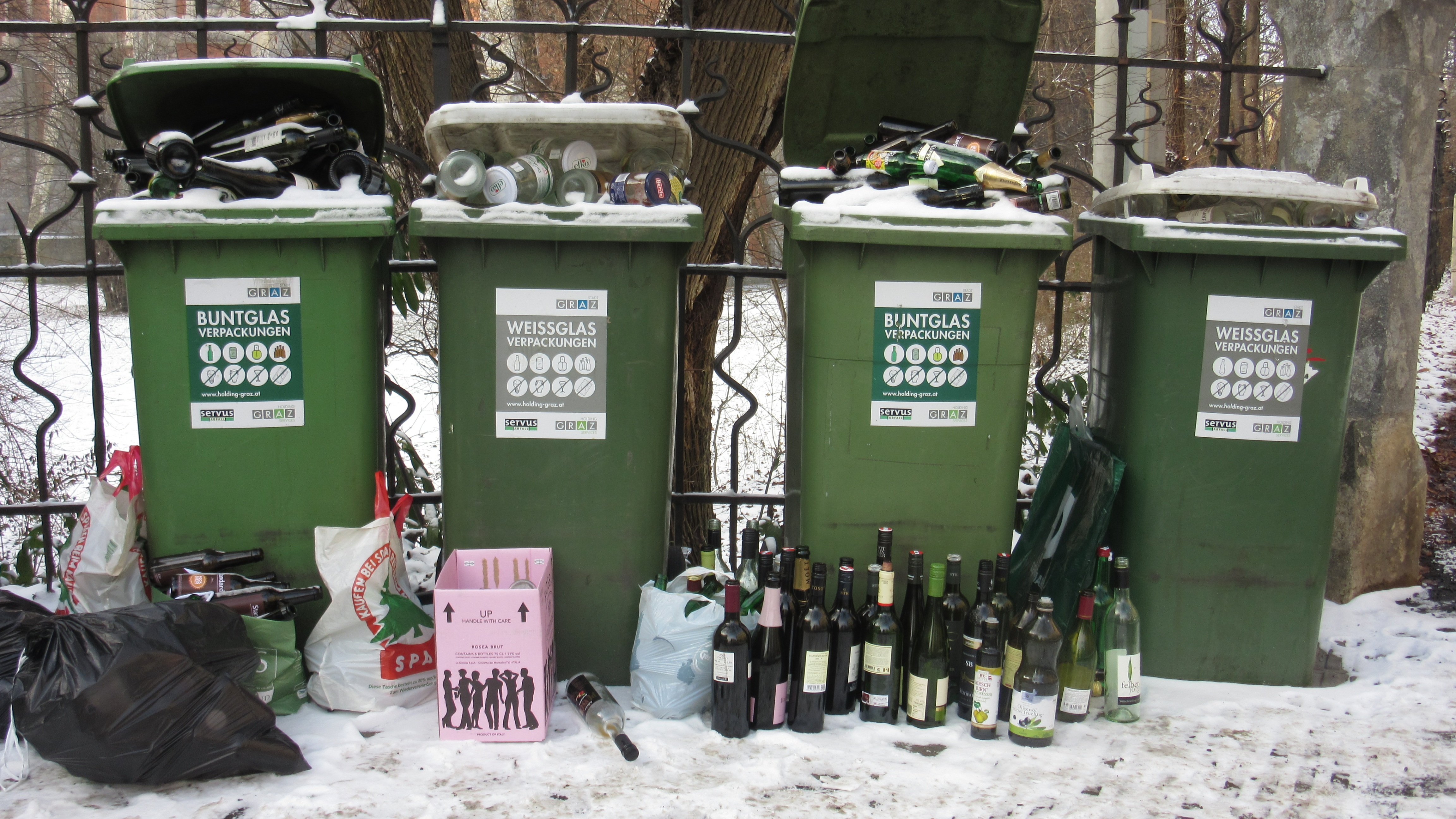 Recycled Glass Garbage Bottles free image download