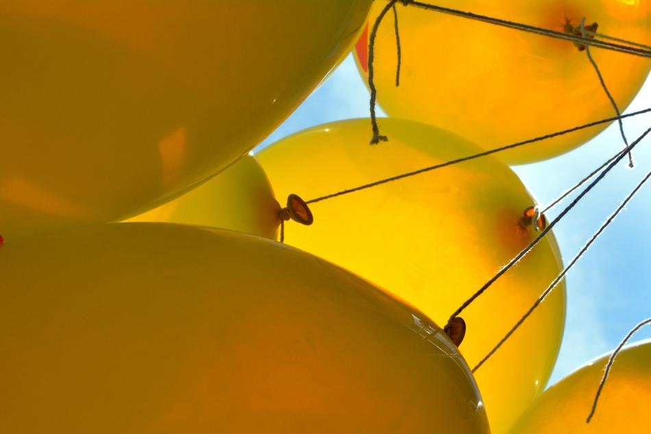 Yellow Balloons Up High Tied With free image download