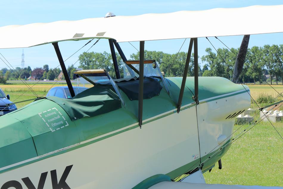 Double Decker Aircraft landed in countryside free image download