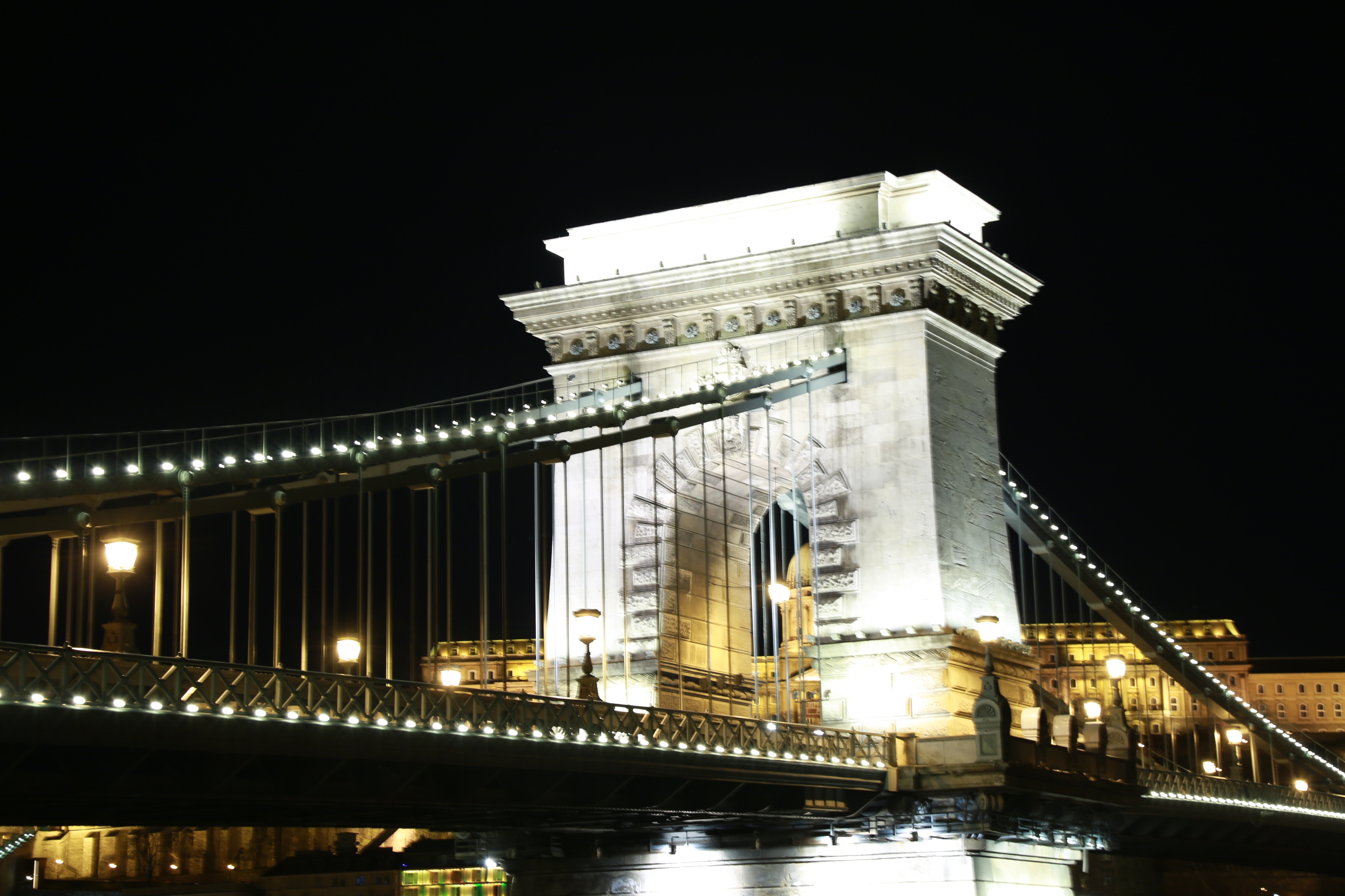 White beautiful bridge with lamps free image download
