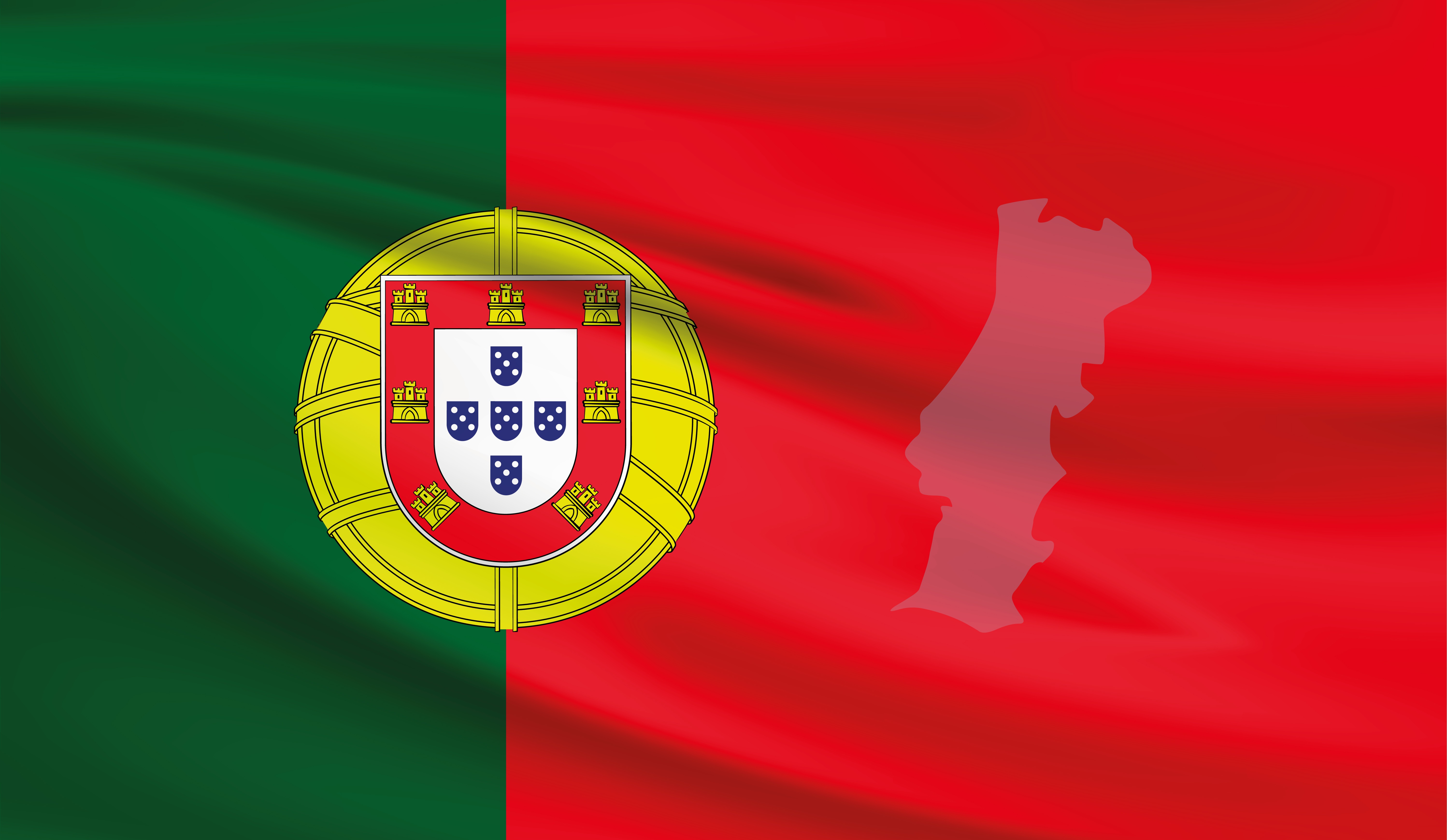 Portugal flag banner green red free image download
