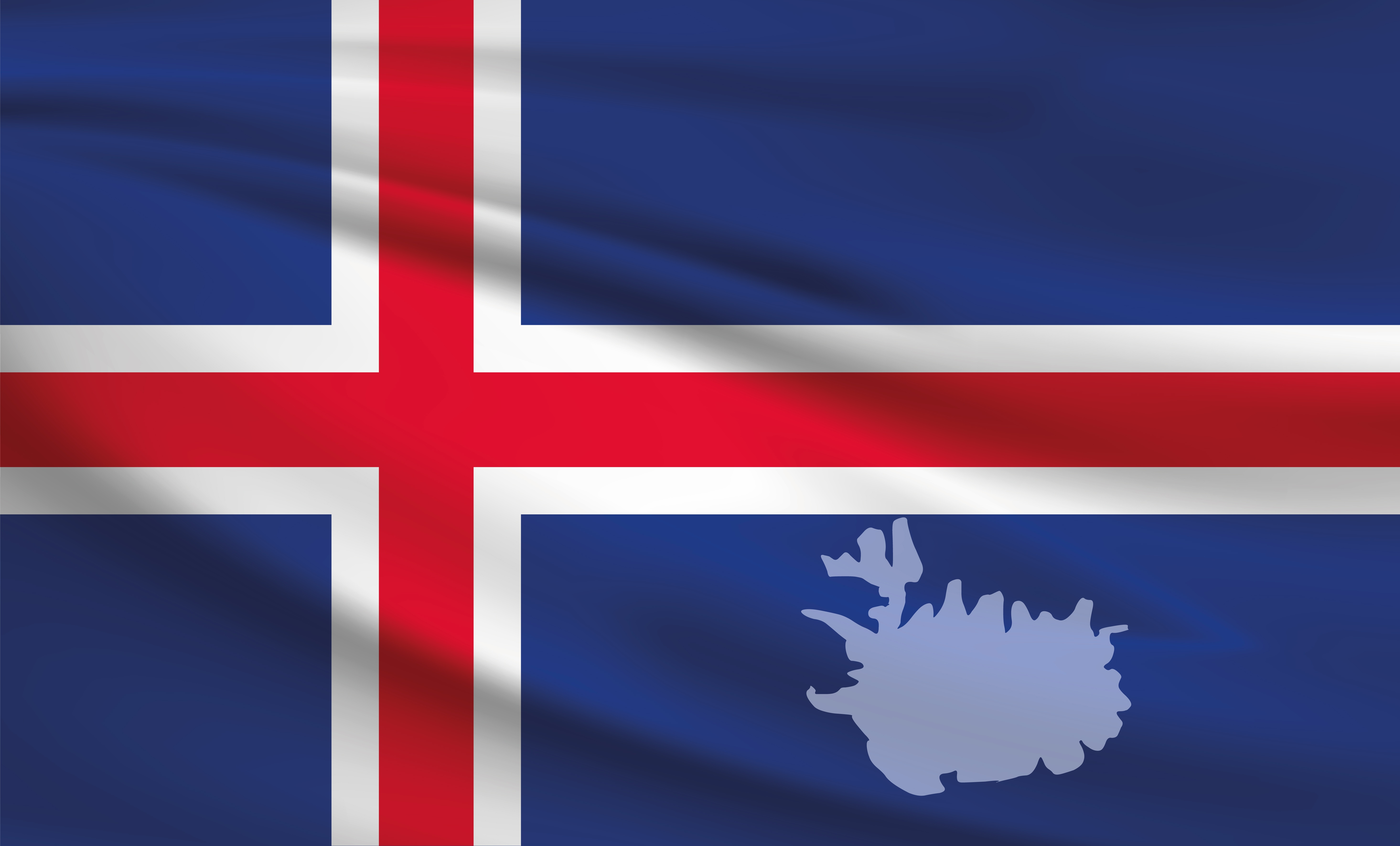 Iceland flag banner blue white free image download
