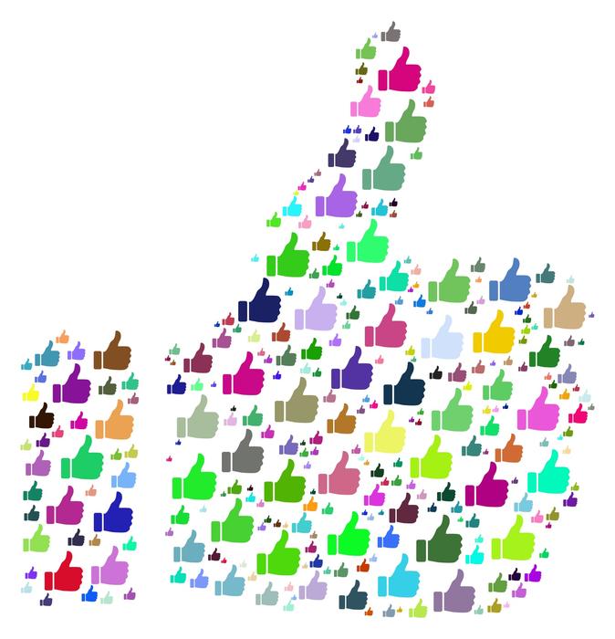 Colorful thumbs up hand approve free image download