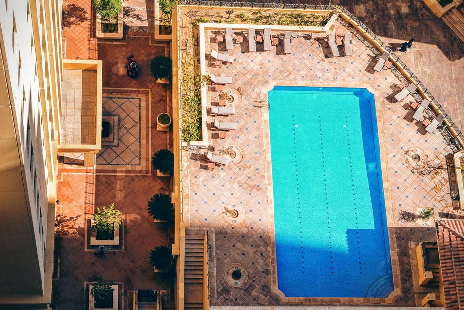 Swimming Water Pool aerial view free image download