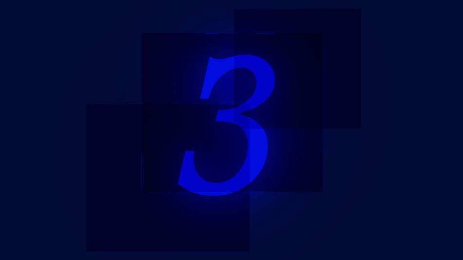 Three 3 number blue free image download