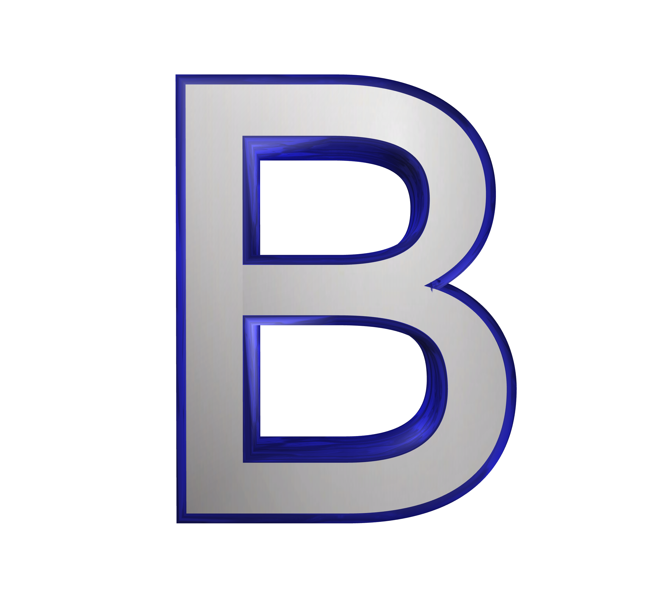 Gray letter b with blue outline free image download