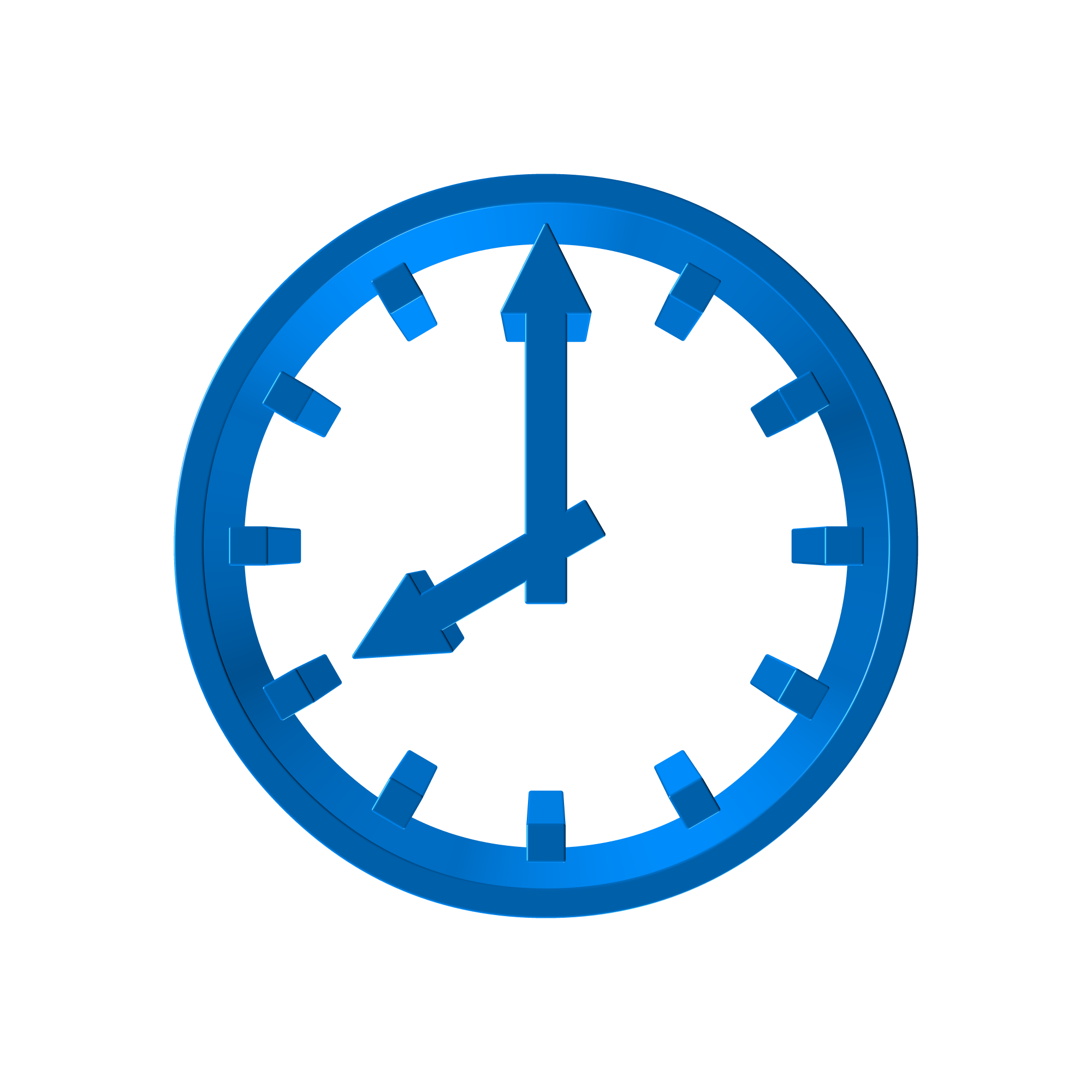 Blue clock on white background free image download