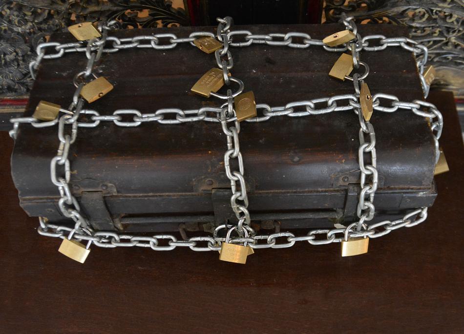 Chained suitcase free image download