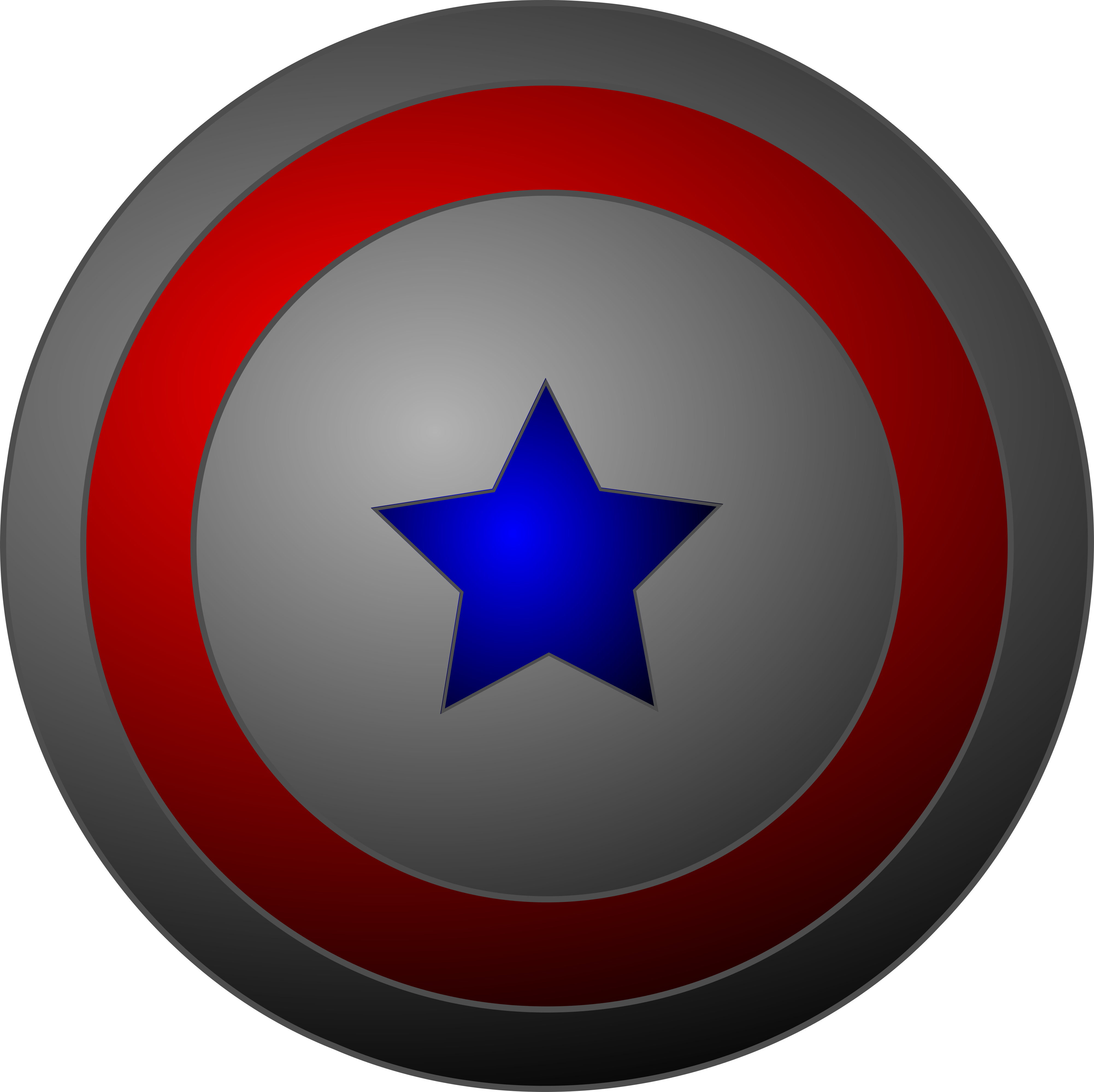 Shield gray red star design icon free image download