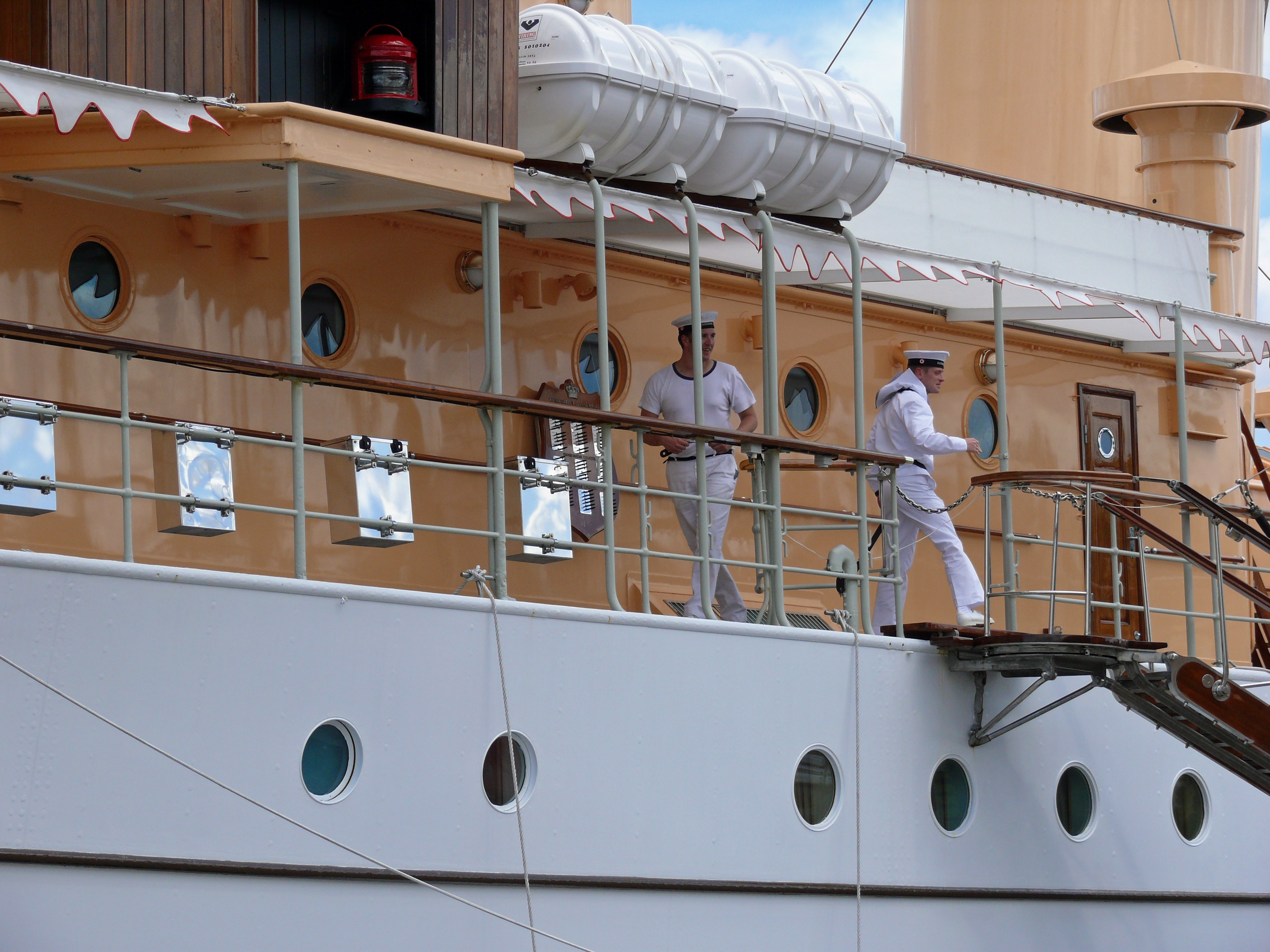 Sailors on the deck of a beautiful ship free image download