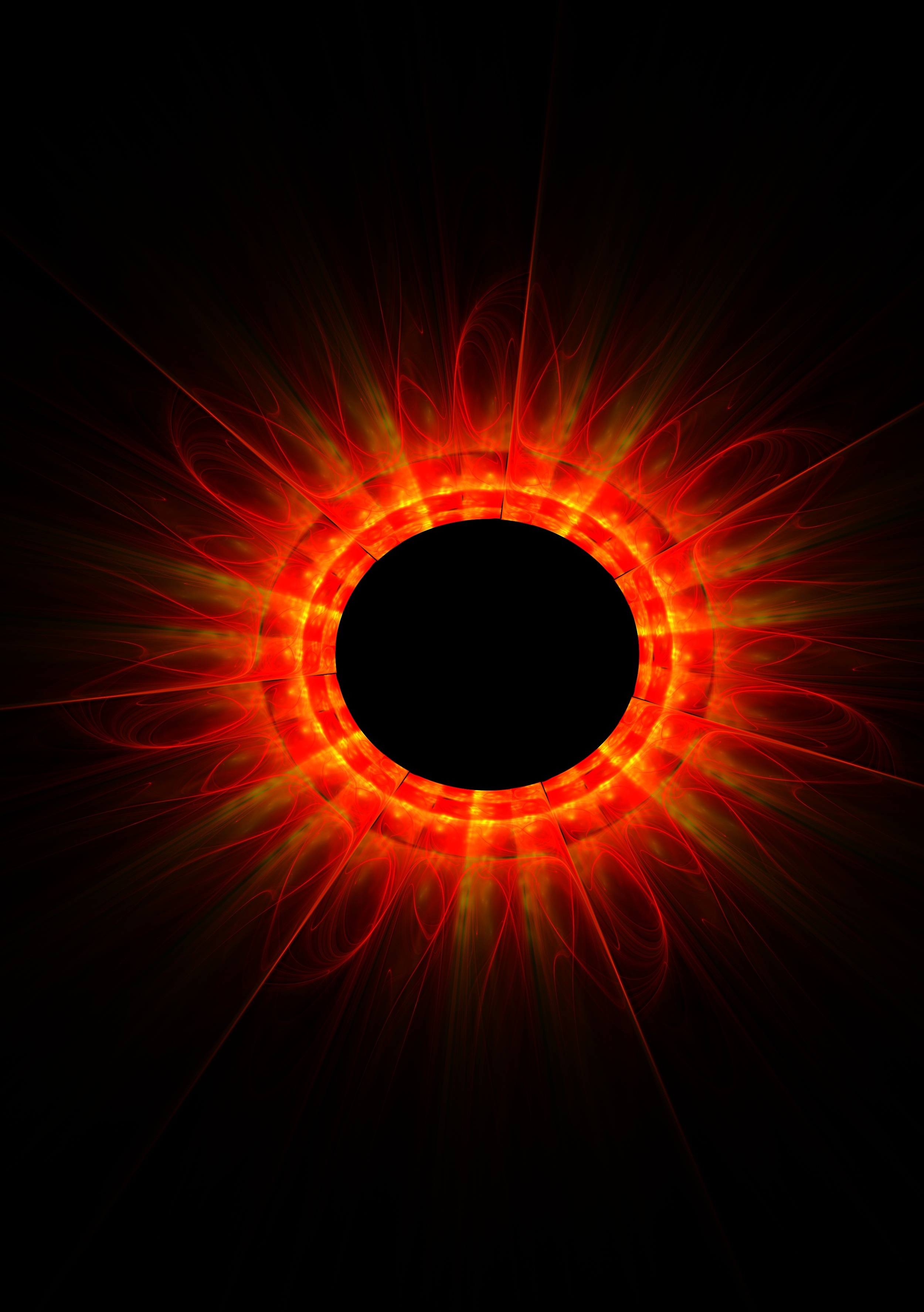 Fractal sun flame design generated free image download